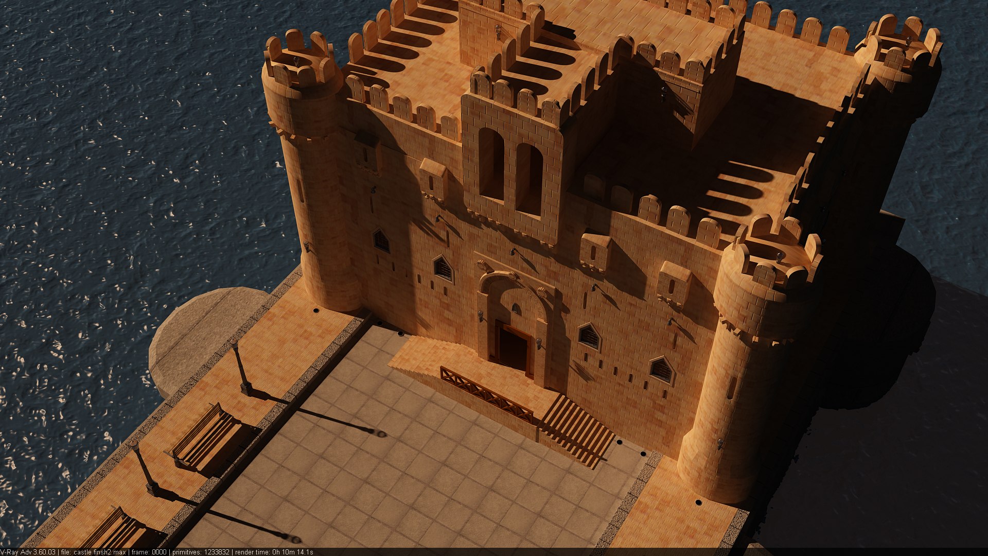 Castle Building 3d Model