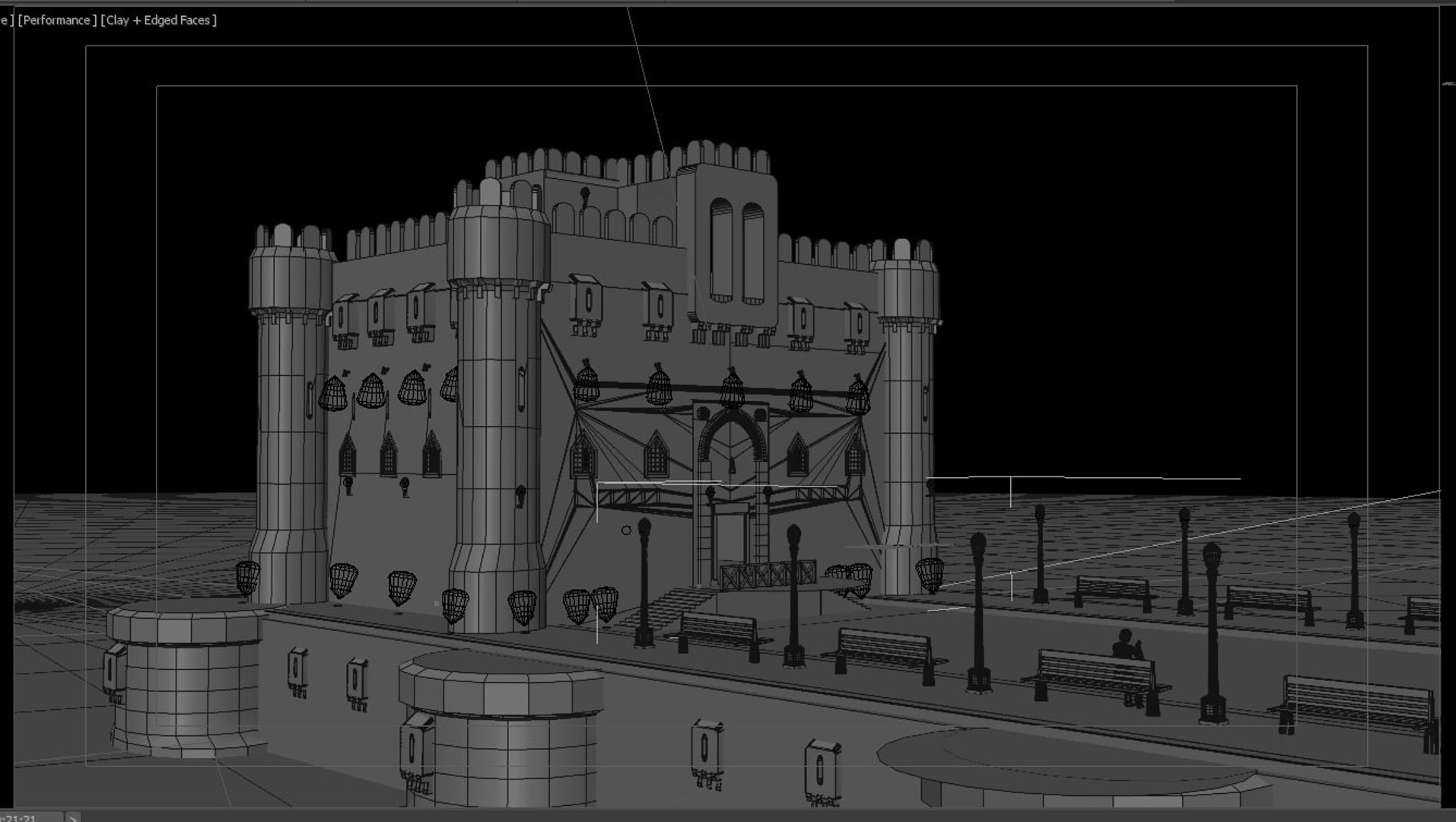 Castle Building 3d Model