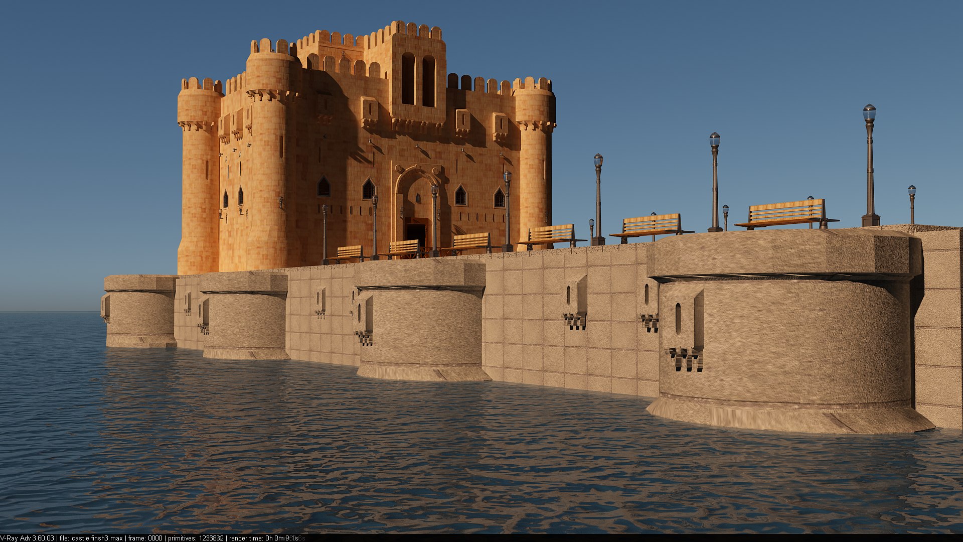 Castle Building 3d Model