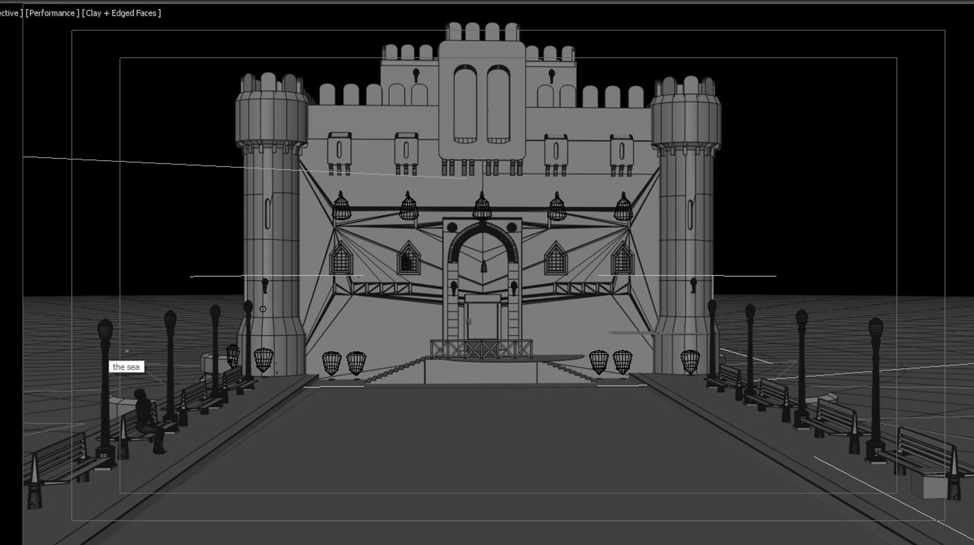 Castle Building 3d Model