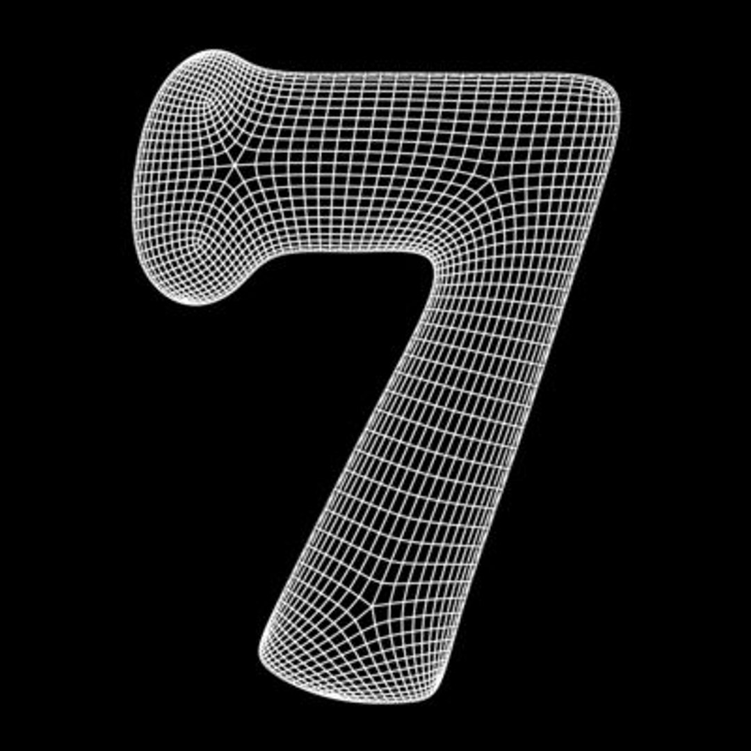 3d Model Organic Font Seven