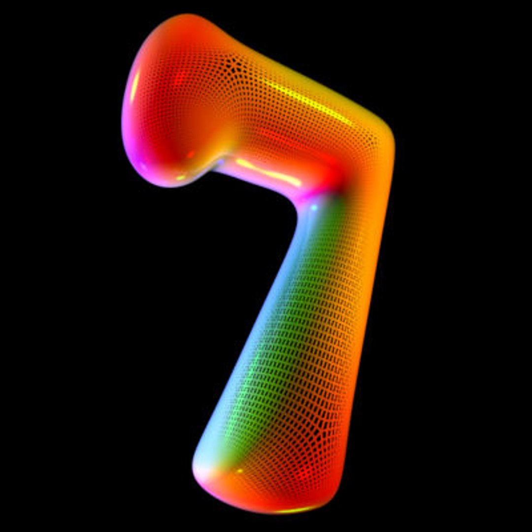 3d Model Organic Font Seven