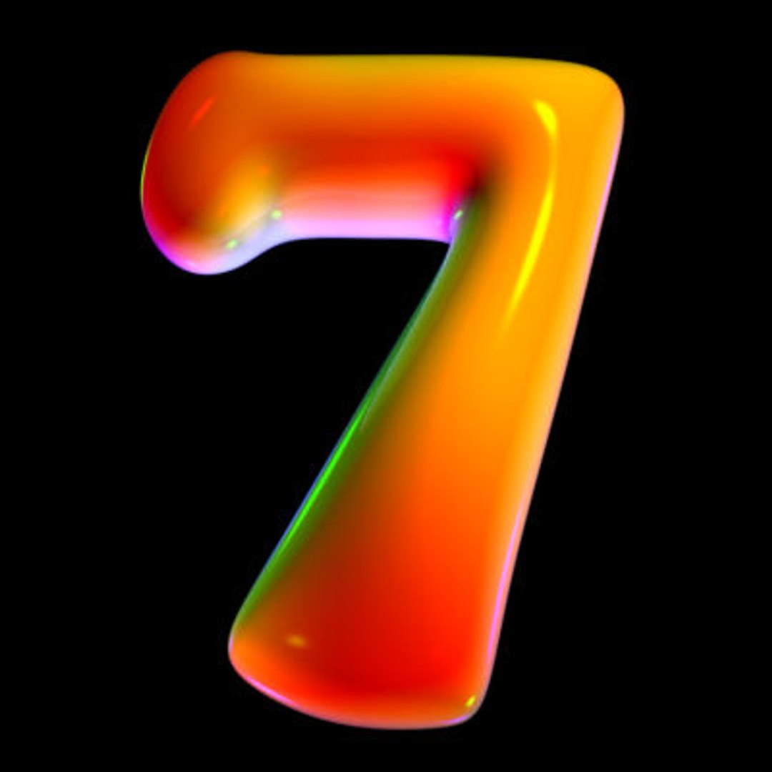 3d Model Organic Font Seven