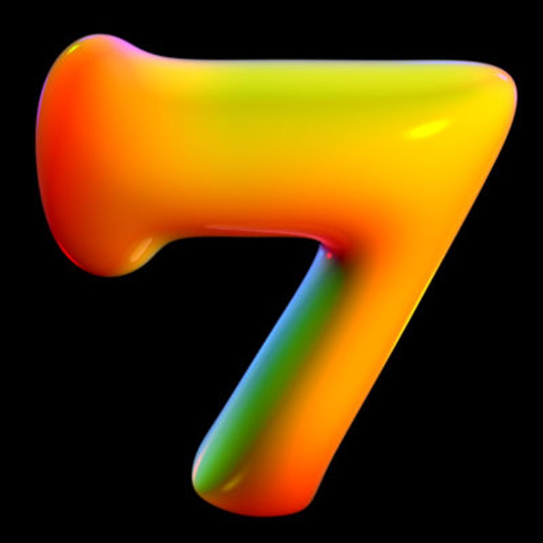 3d Model Organic Font Seven