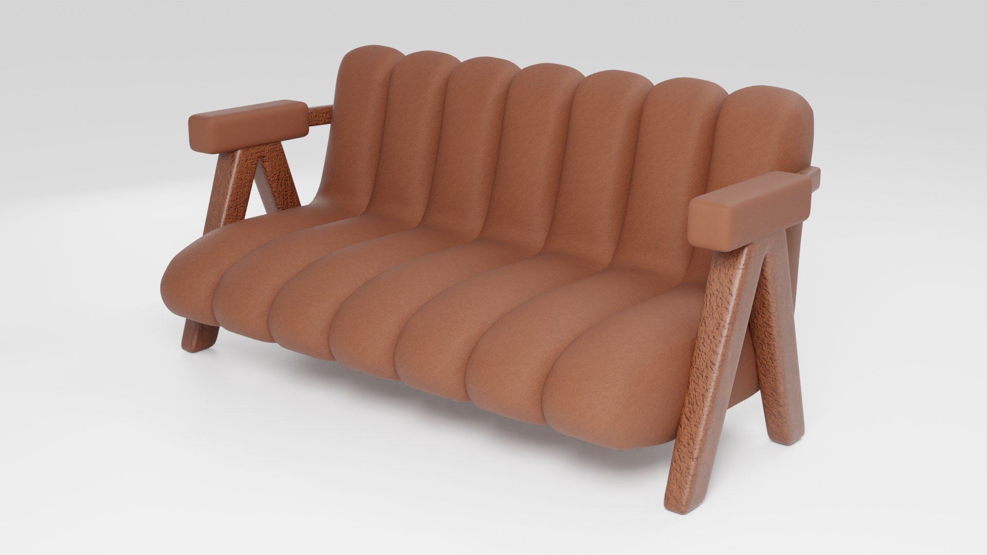 3D Sofa In Brown Tones With Japanese Notes In Wabi-Sabi Style Model ...