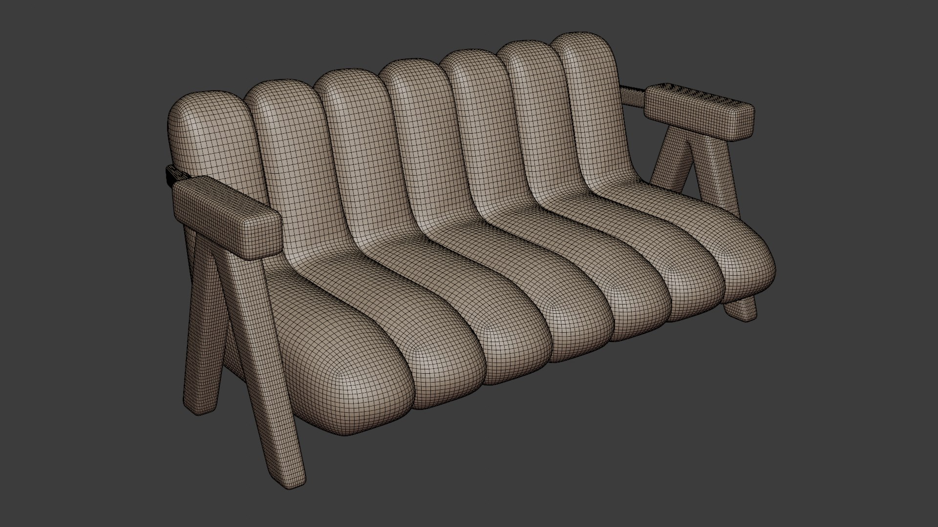 3D Sofa In Brown Tones With Japanese Notes In Wabi-Sabi Style Model ...