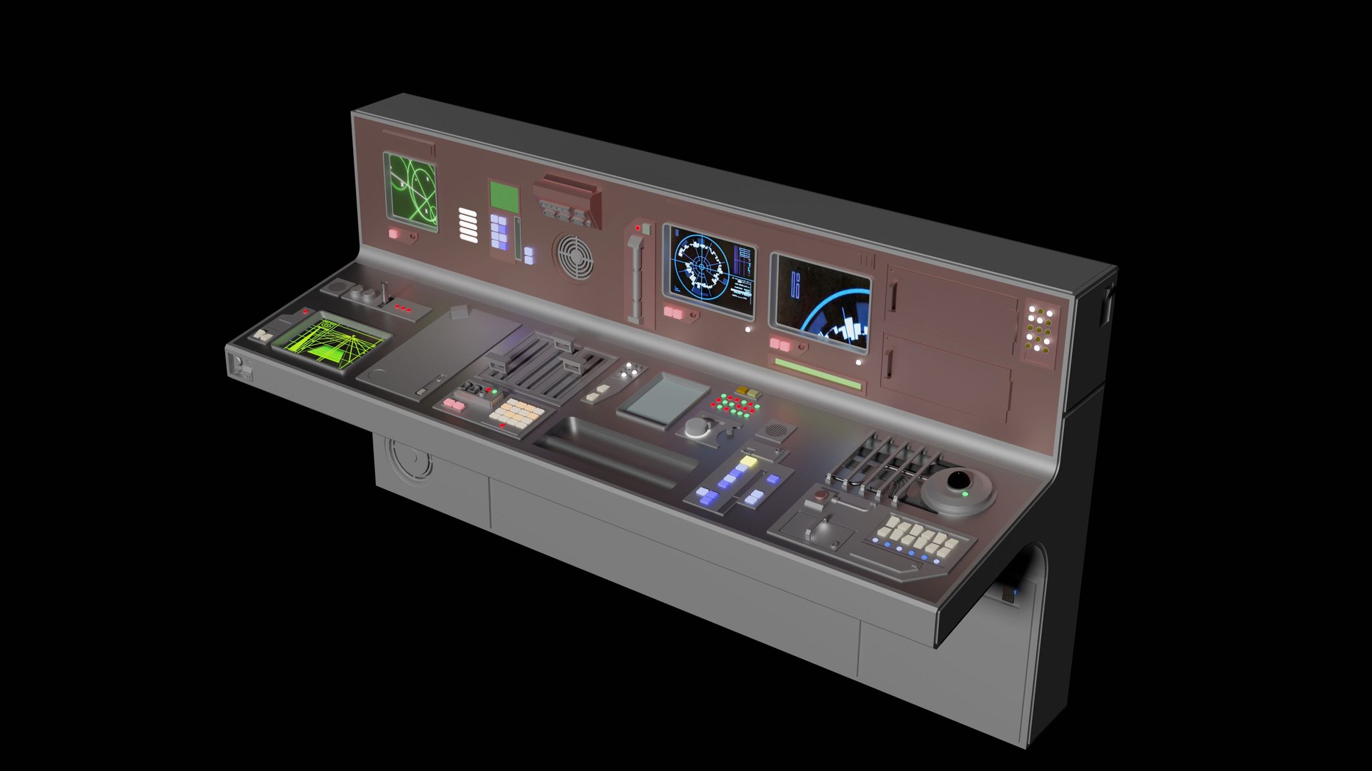 Retro Sci-fi Computer Desks - Control Panels 3D Model - TurboSquid 2037641