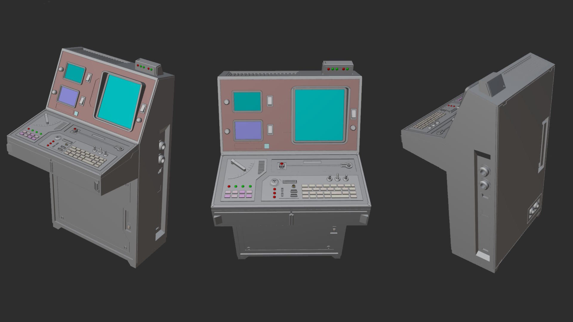 Retro Sci-fi Computer Desks - Control Panels 3D Model - TurboSquid 2037641