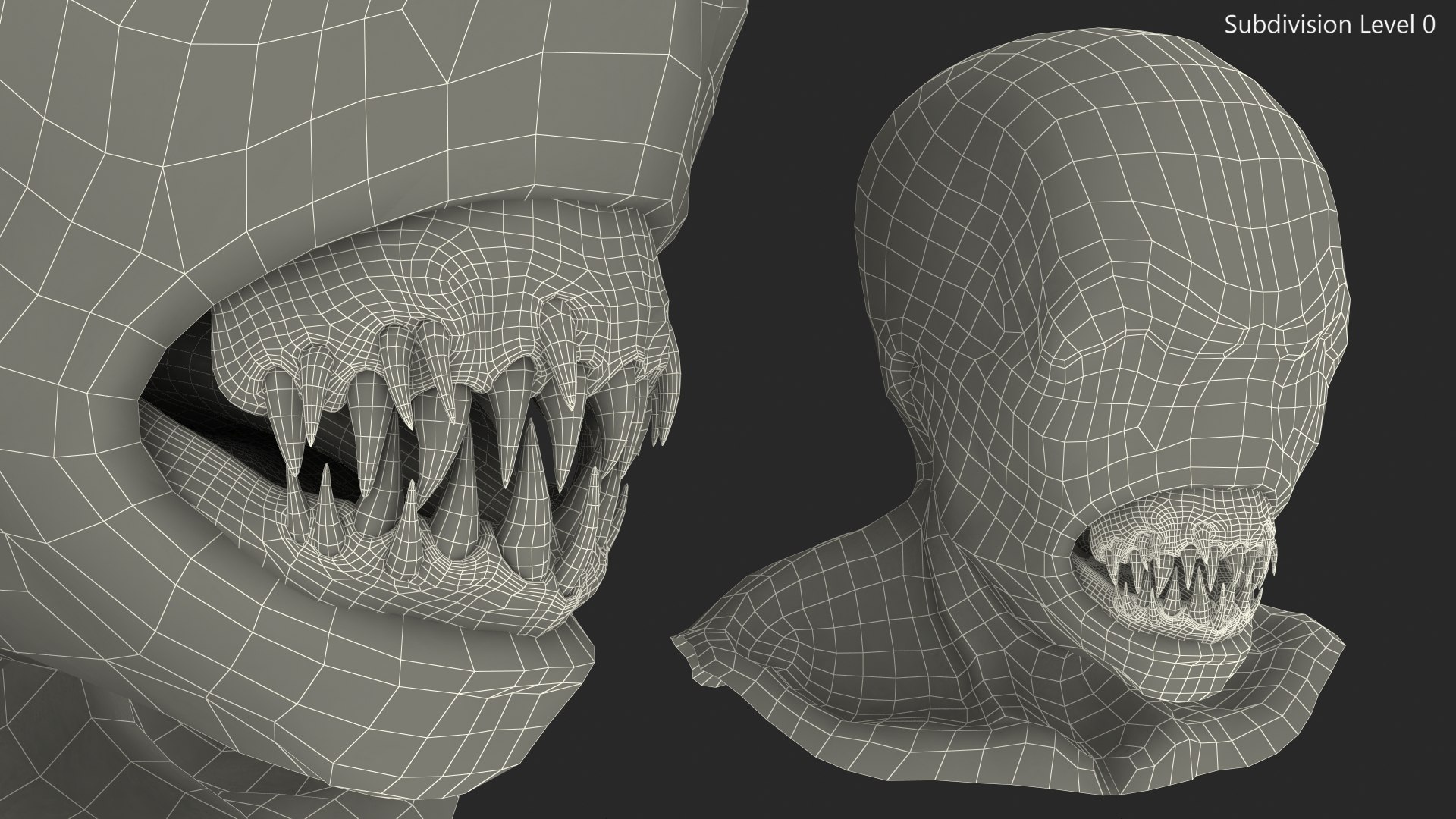3D scary creature head monster - TurboSquid 1699777