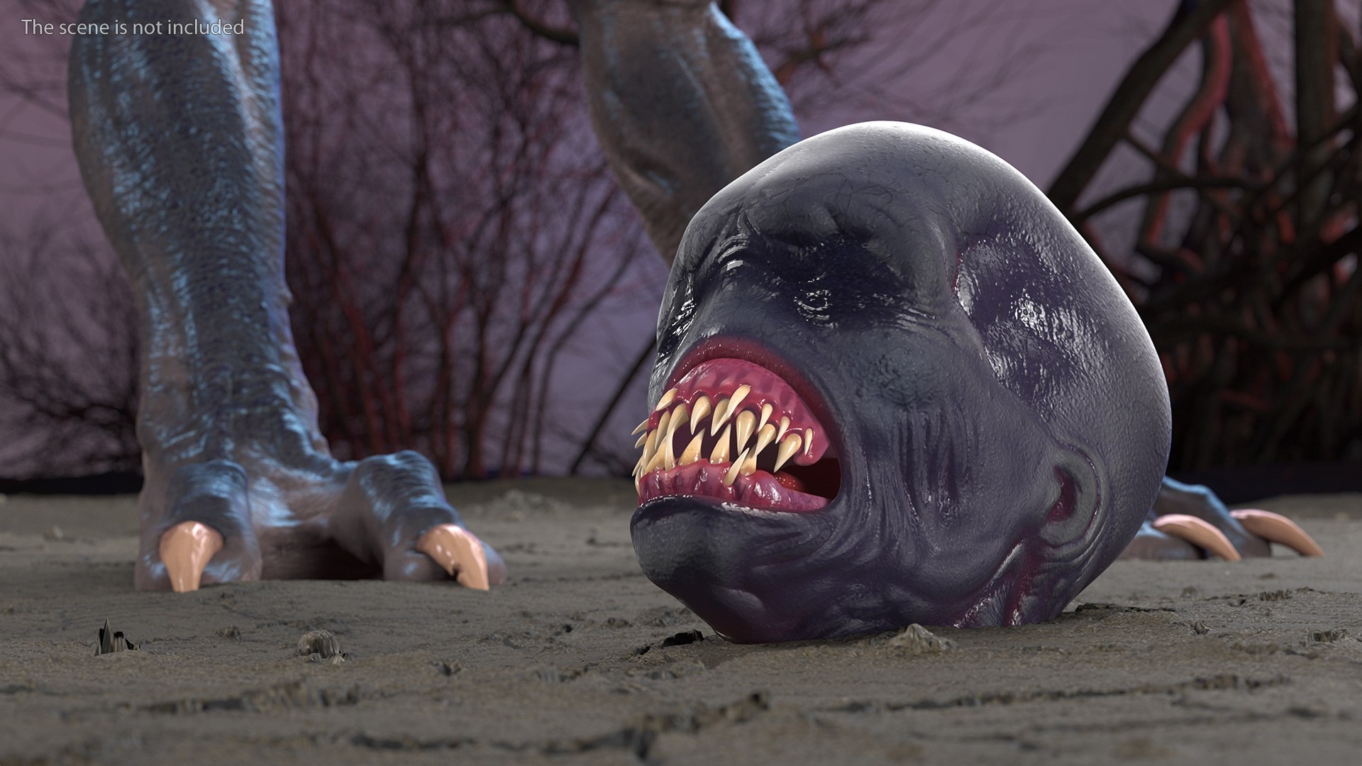 3D Scary Creature Head Monster - TurboSquid 1699777