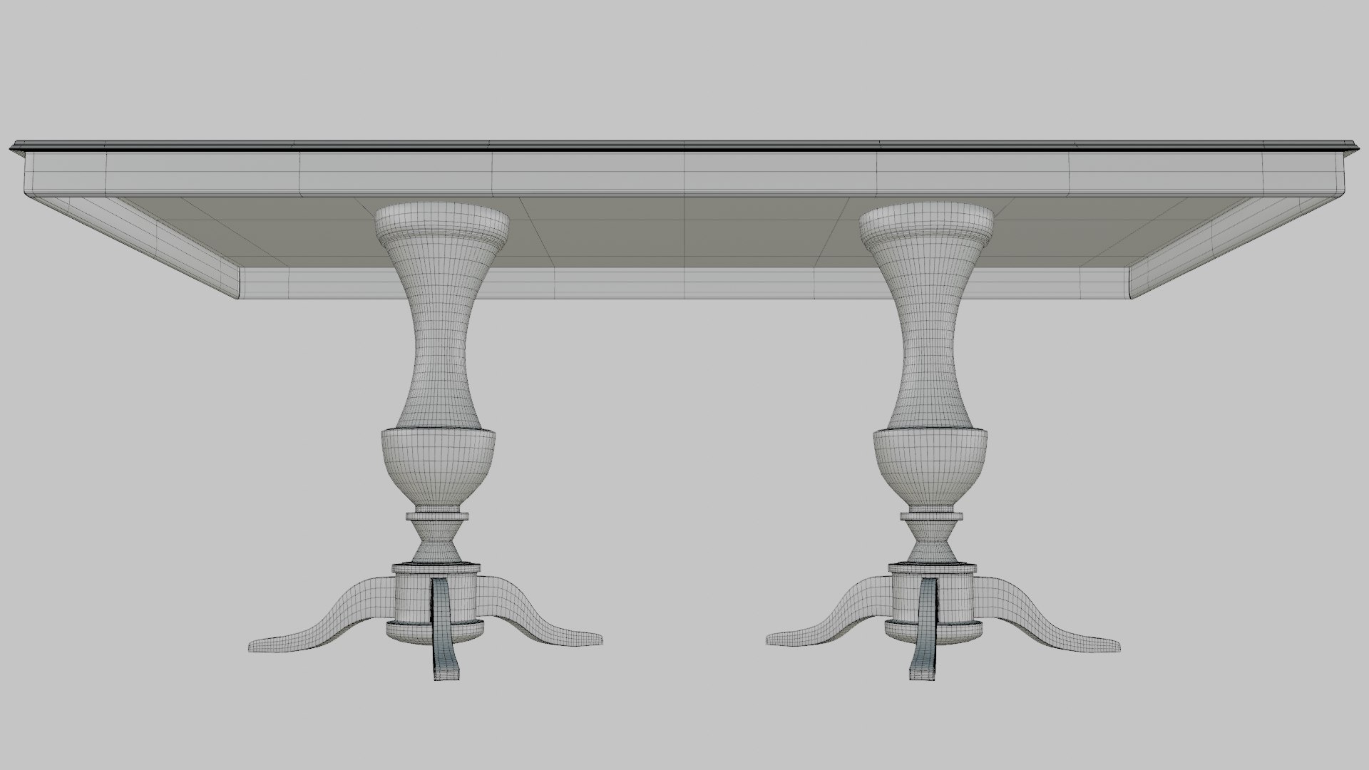 3D Classic Wooden Dining Table Set Model - TurboSquid 1881445