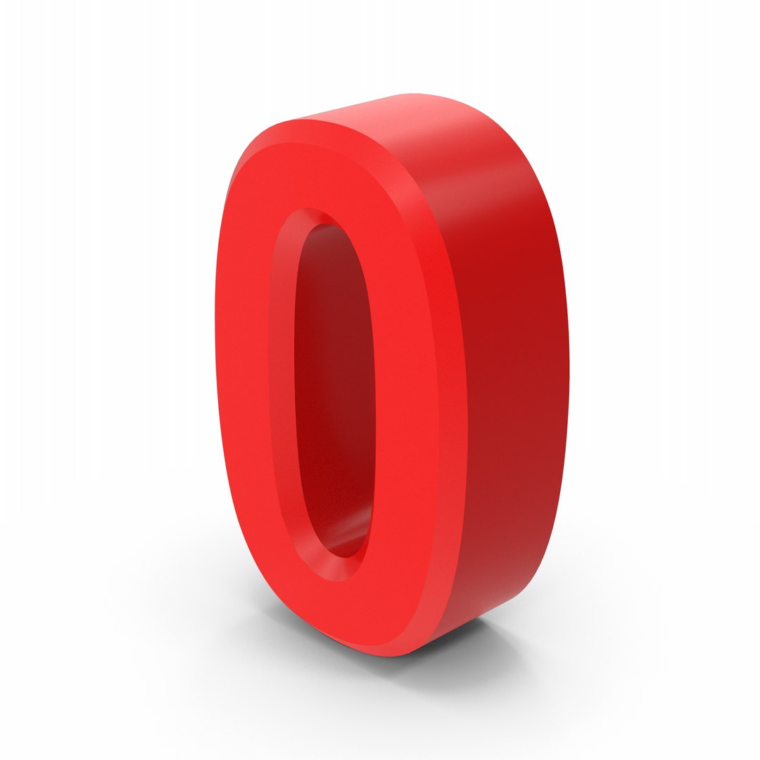 Red Number 0 3D - TurboSquid 2242014