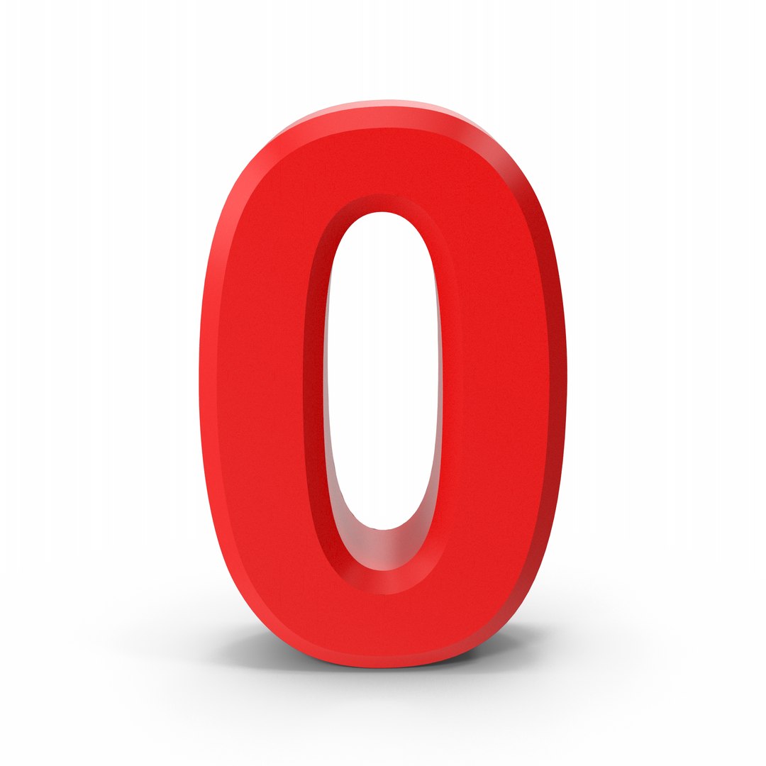 Red Number 0 3D - TurboSquid 2242014