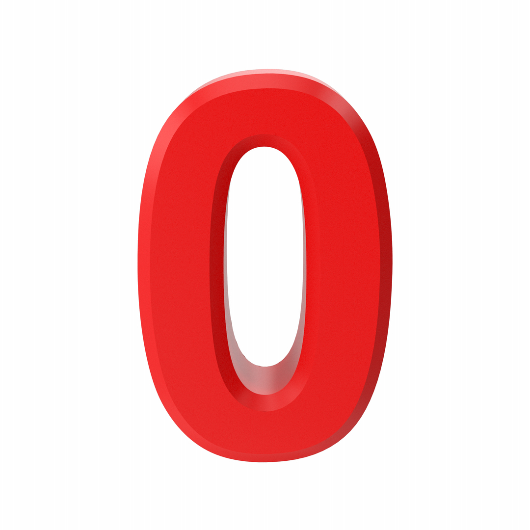 Red Number 0 3D - TurboSquid 2242014