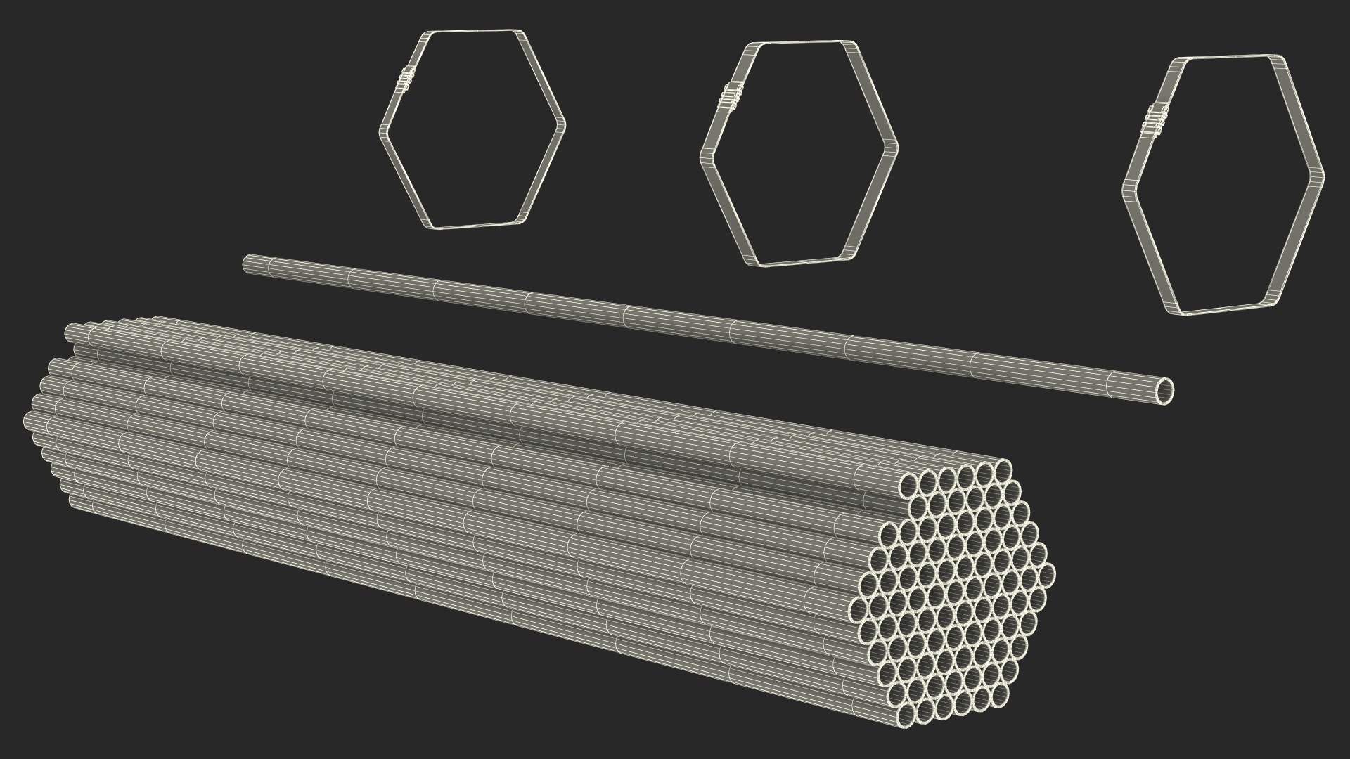 Thin Plastic Pipes Bundle 2 Meters 3D Model - TurboSquid 2212217