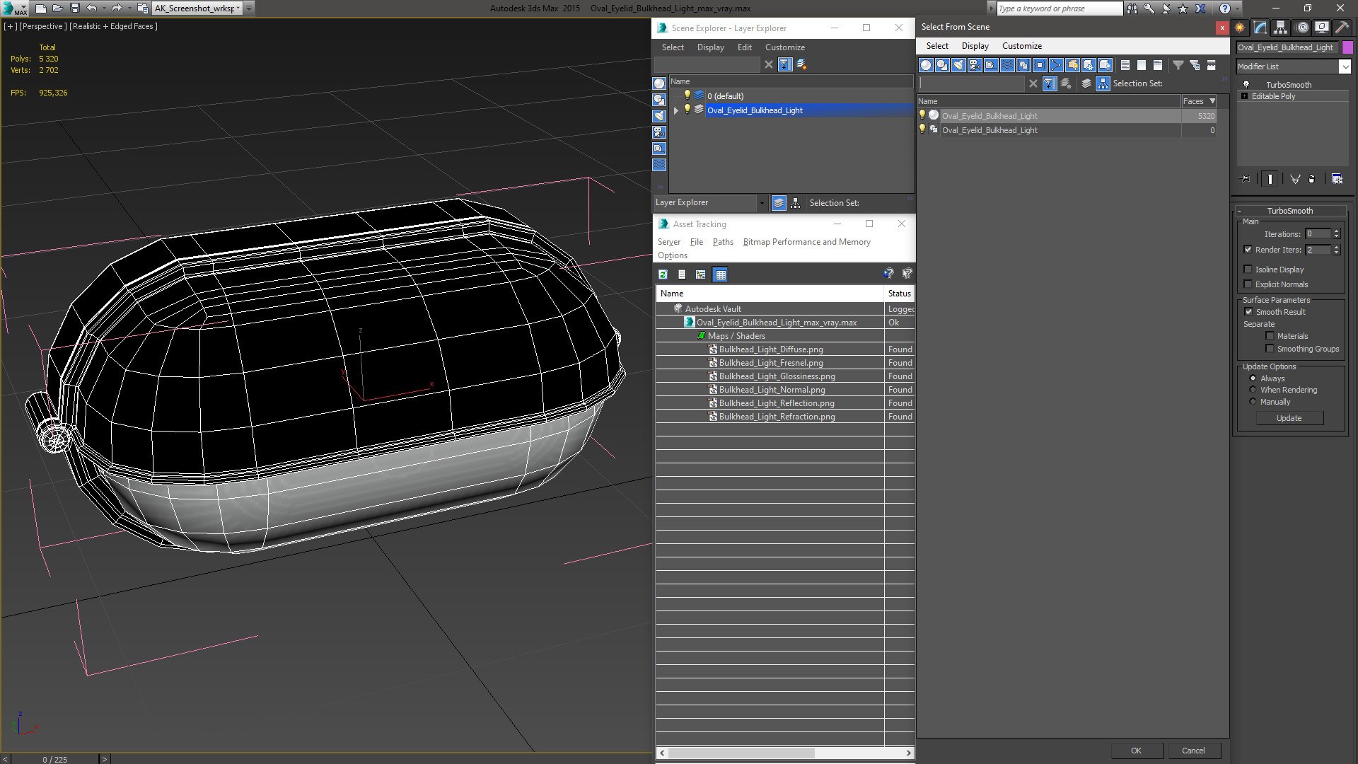 Oval Eyelid Bulkhead Light 3D Model - TurboSquid 1978393