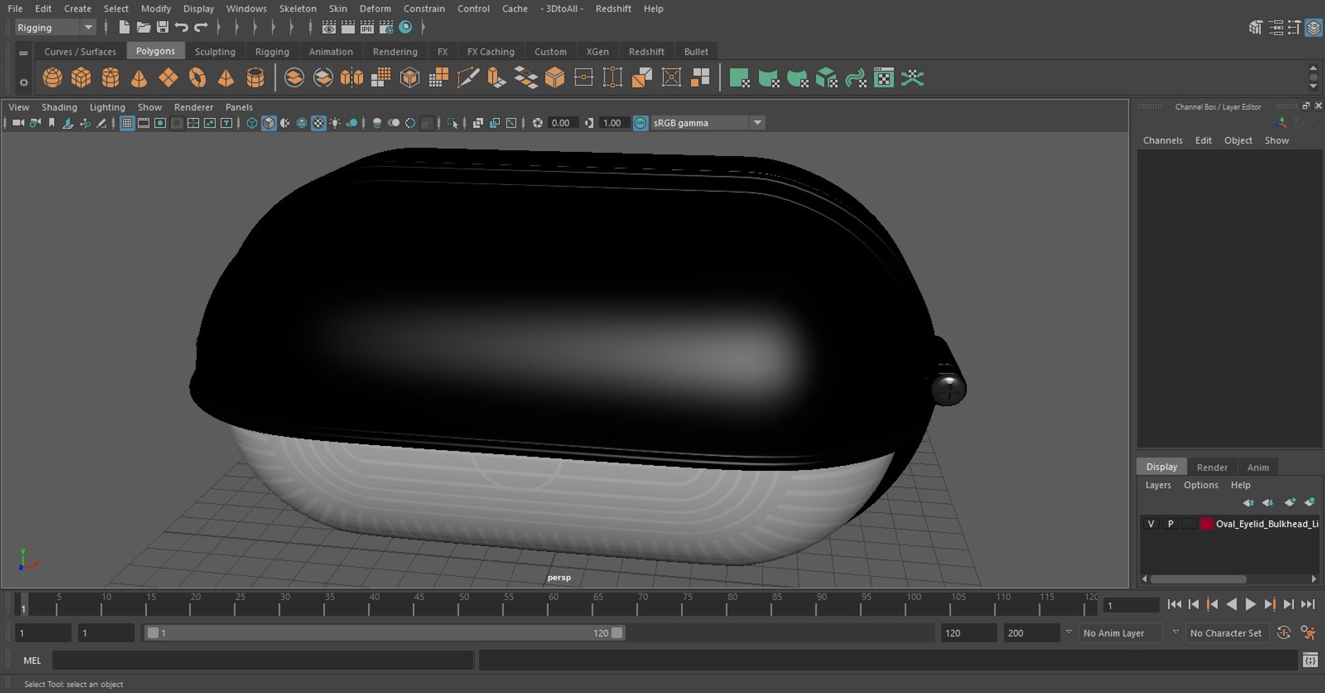 Oval Eyelid Bulkhead Light 3D Model - TurboSquid 1978393
