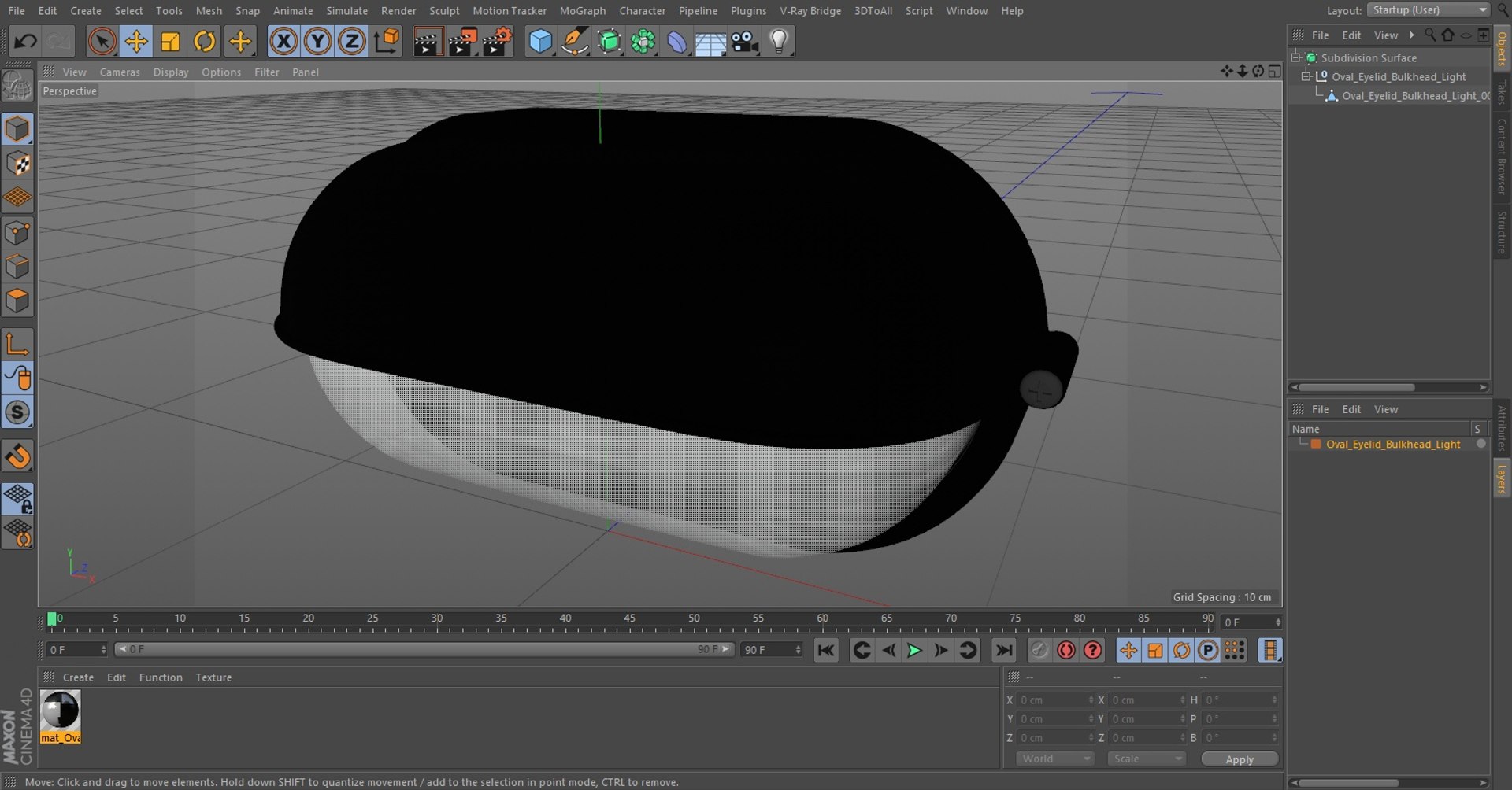 Oval Eyelid Bulkhead Light 3D Model - TurboSquid 1978393