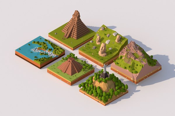 3d aztec temple model