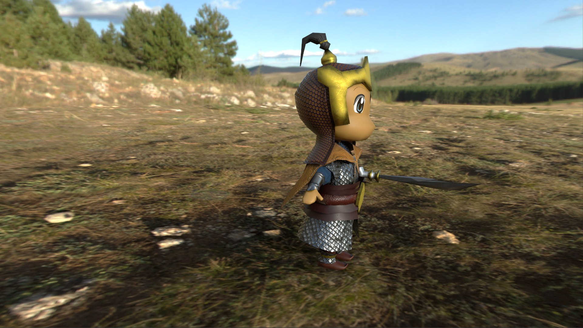 3D Chibi Game Character Sword Man - TurboSquid 1813868