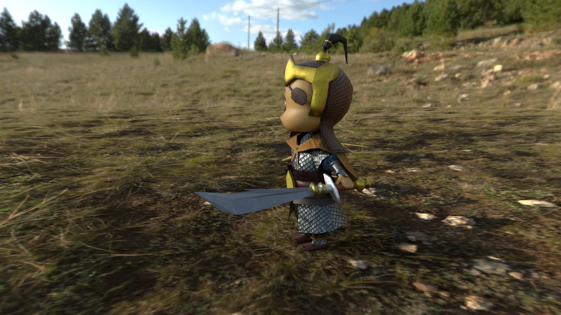 3D Chibi Game Character Sword Man - TurboSquid 1813868