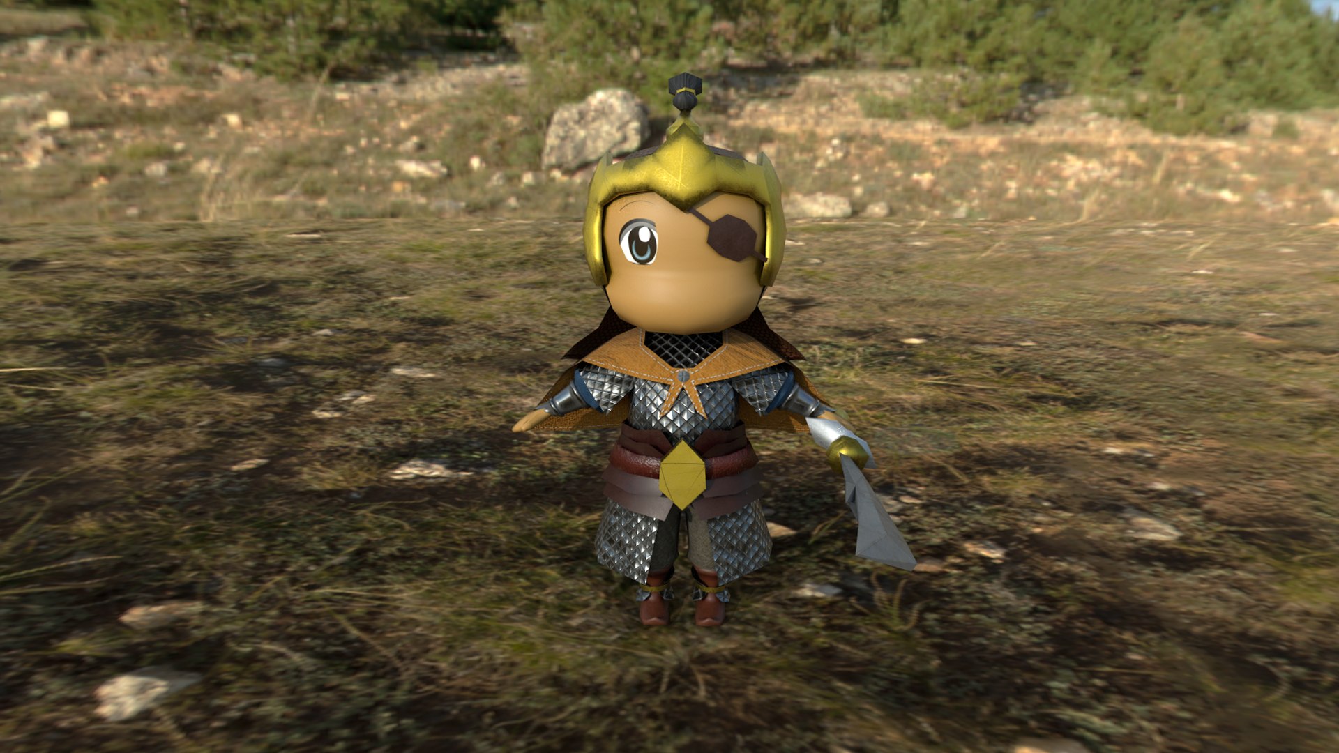 3D Chibi Game Character Sword Man - TurboSquid 1813868