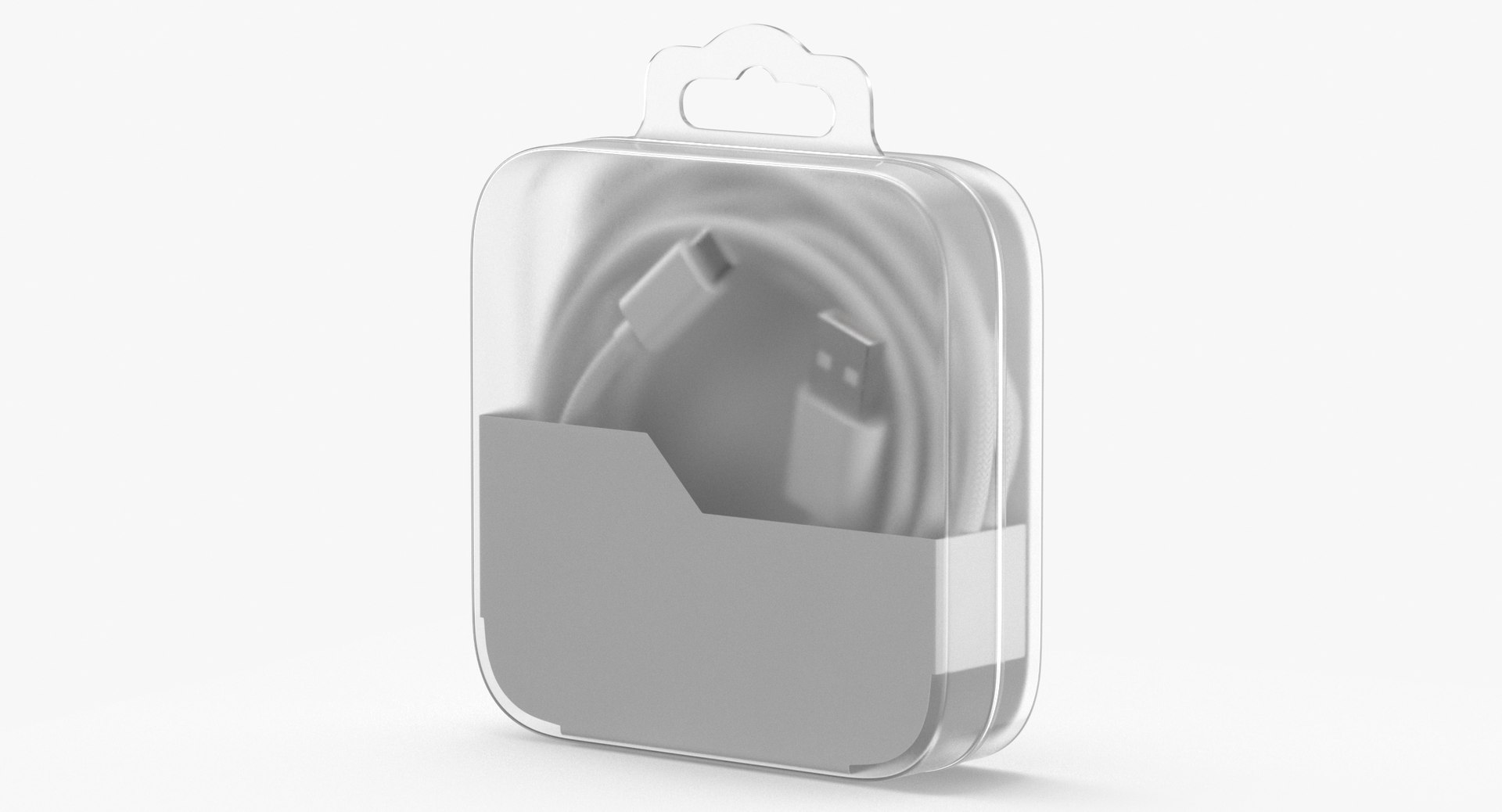 Charging Cord Package Type 03 Blank And Generic Lebel Box 3D Model ...