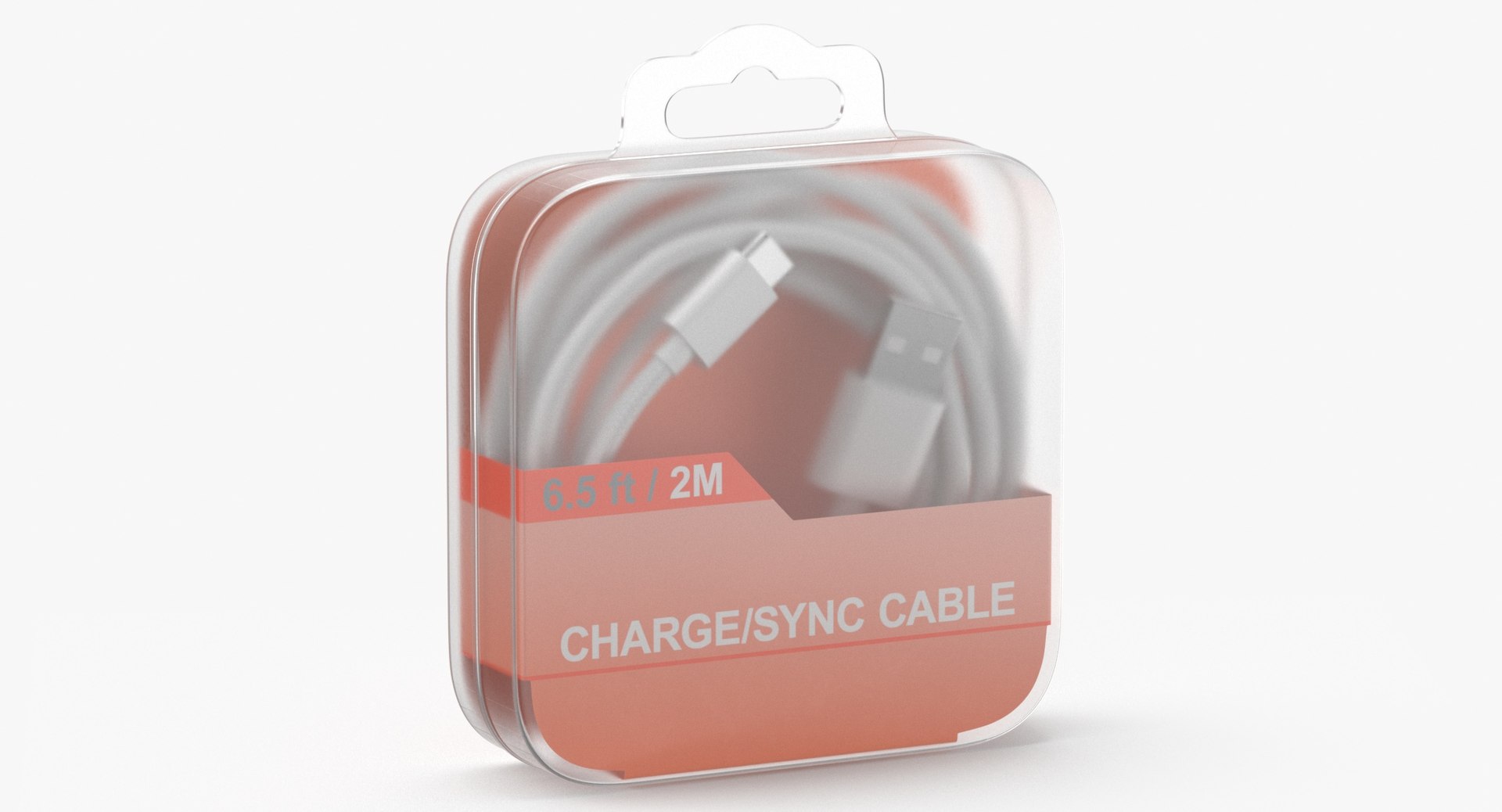 Charging Cord Package Type 03 Blank And Generic Lebel Box 3D Model ...