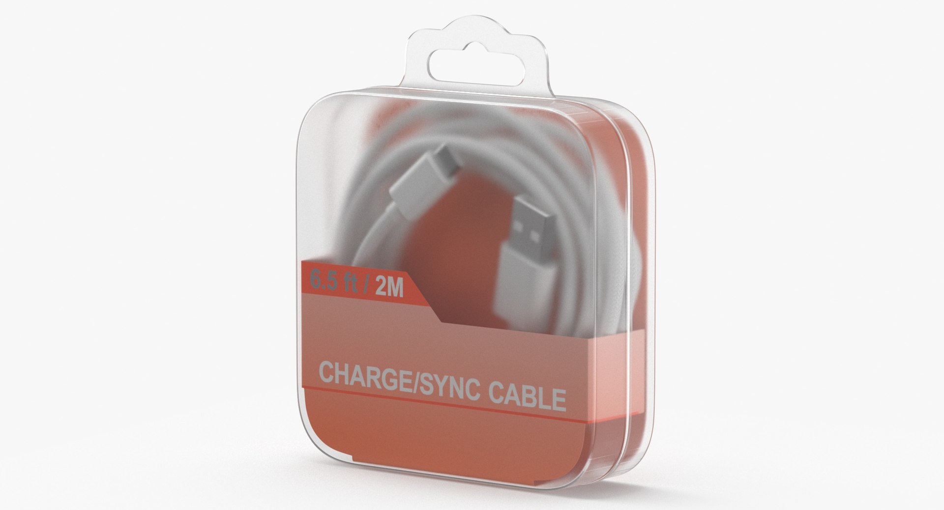 Charging Cord Package Type 03 Blank And Generic Lebel Box 3D Model ...