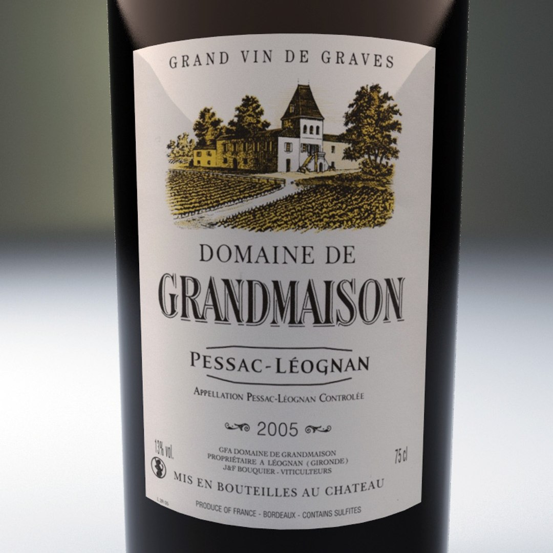 3ds wine bottle dom grandmaison