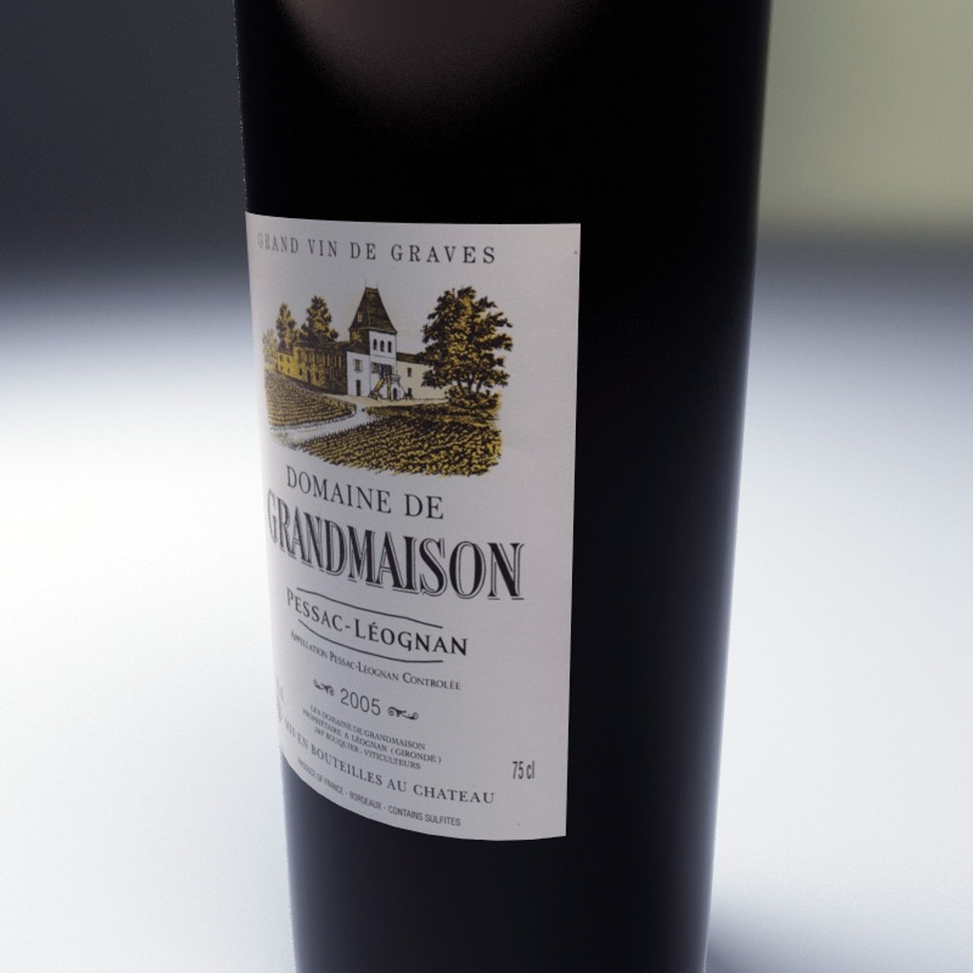 3ds wine bottle dom grandmaison