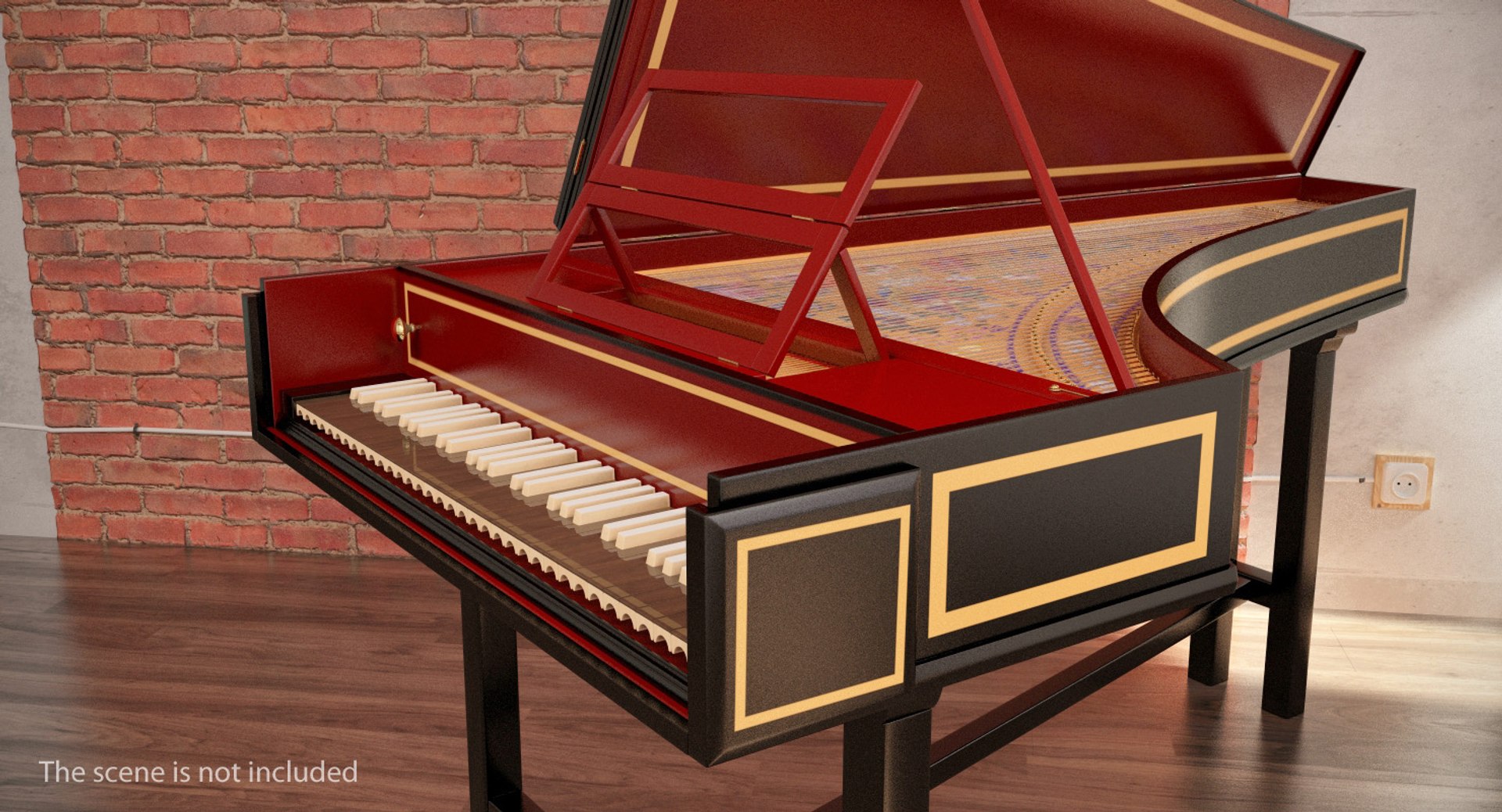 Classic harpsichord keyboard model - TurboSquid 1329083