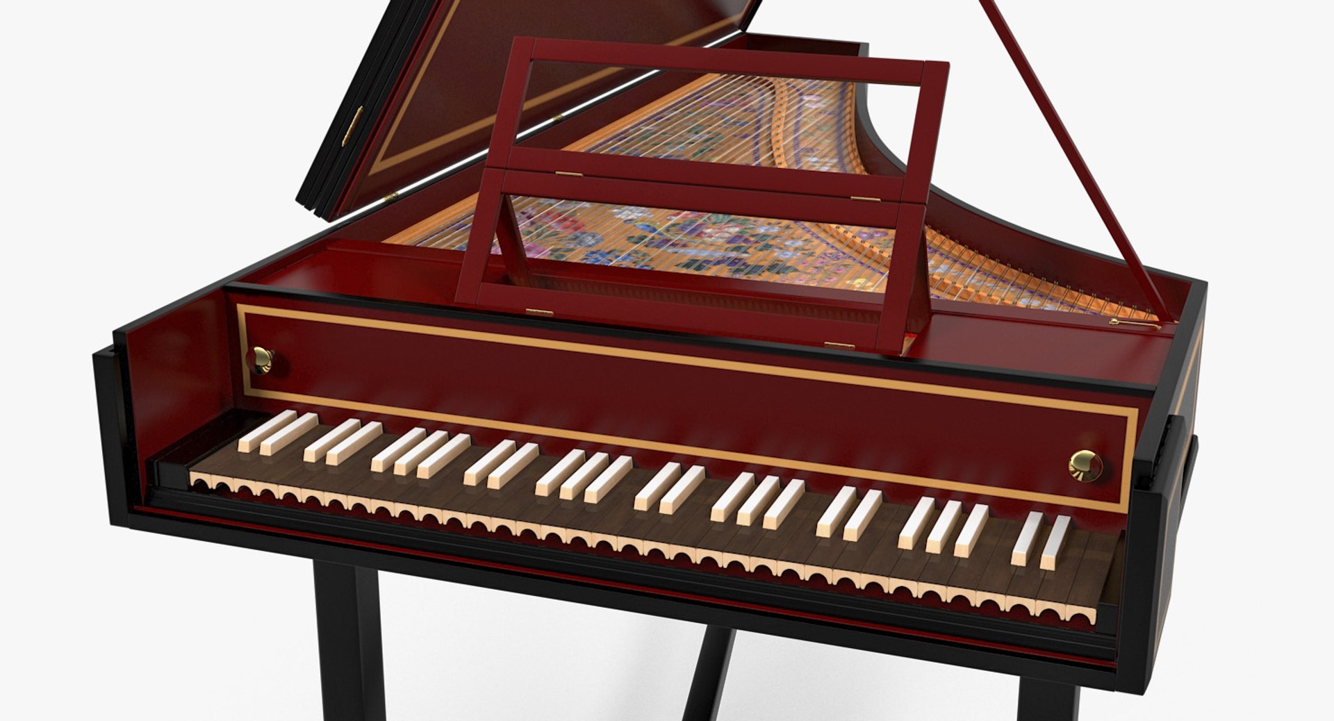 Classic harpsichord keyboard model - TurboSquid 1329083