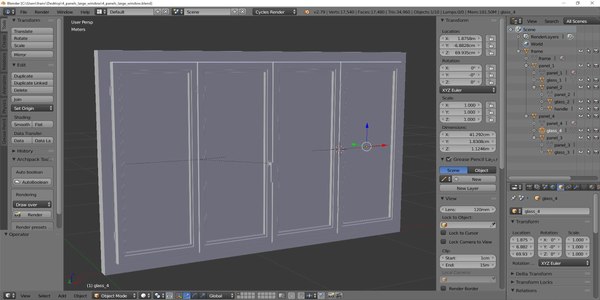 4 panels window 3D model - TurboSquid 1710350