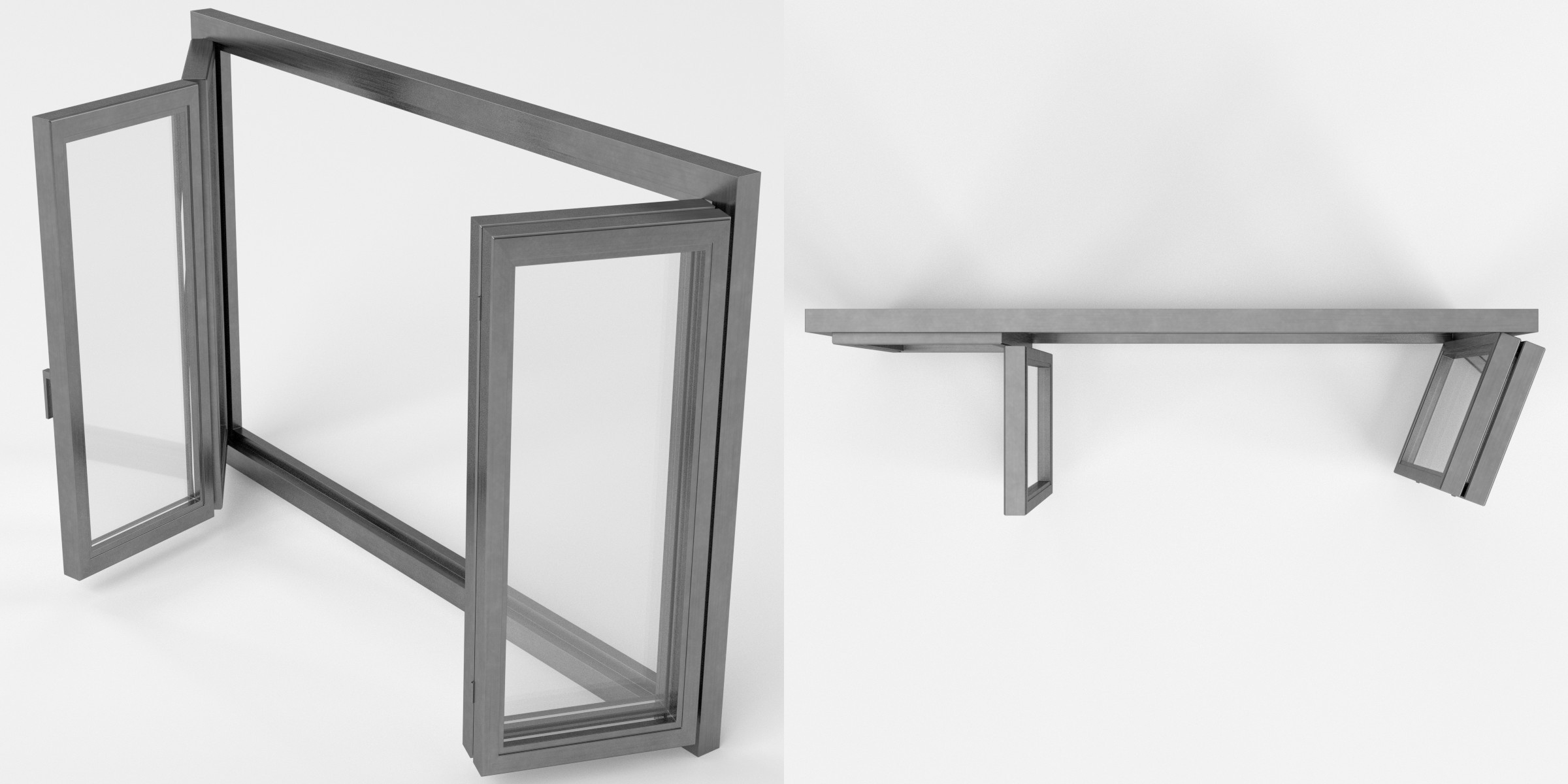 4 panels window 3D model - TurboSquid 1710350