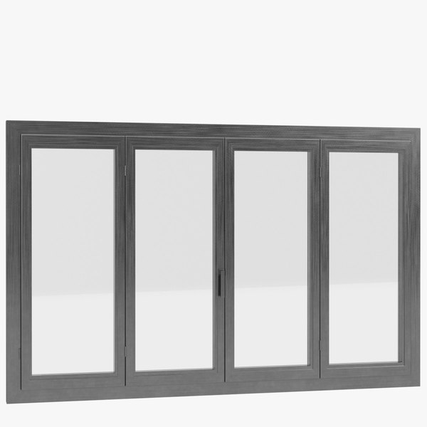 4 panels window 3D model - TurboSquid 1710350