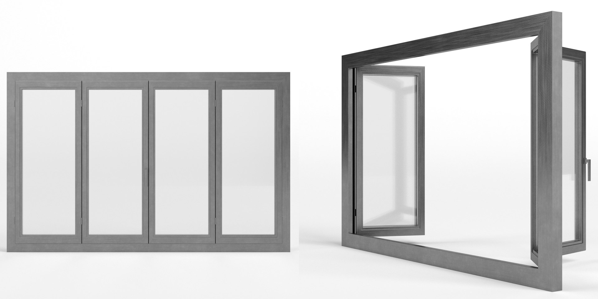 4 Panels Window 3D Model - TurboSquid 1710350