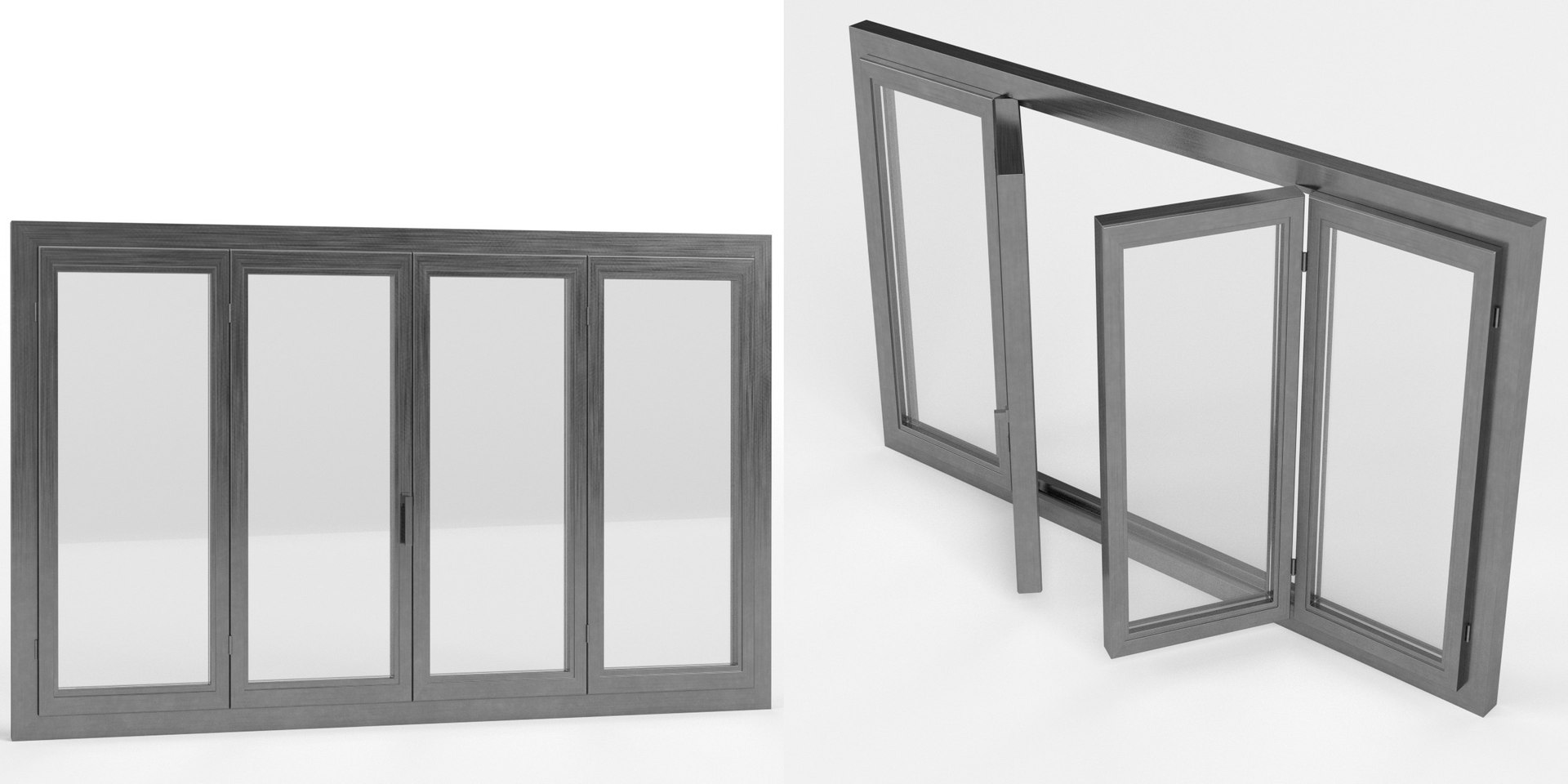 4 Panels Window 3D Model - TurboSquid 1710350