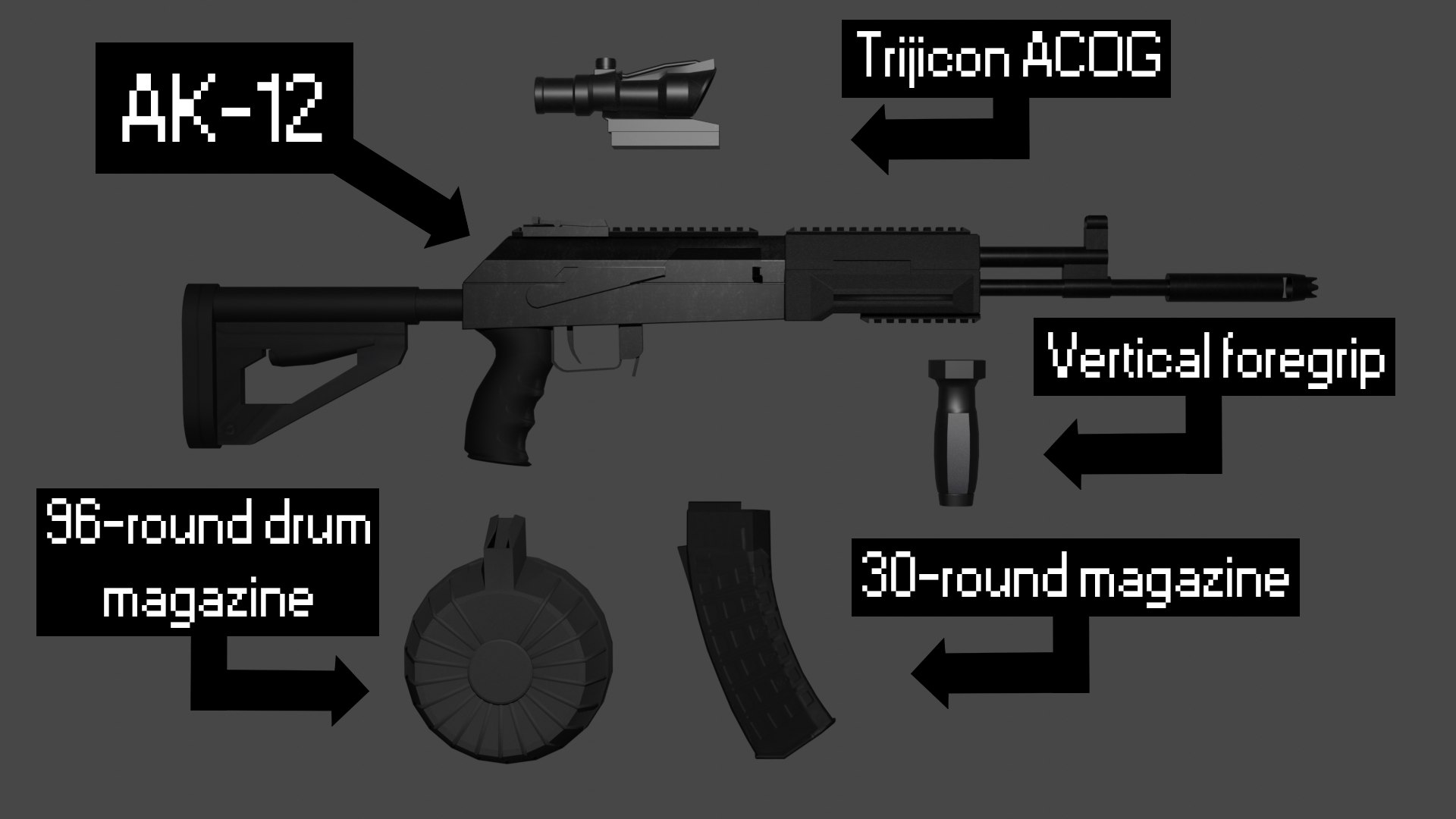 3D Ak-12 Upgrades Model - TurboSquid 1501145
