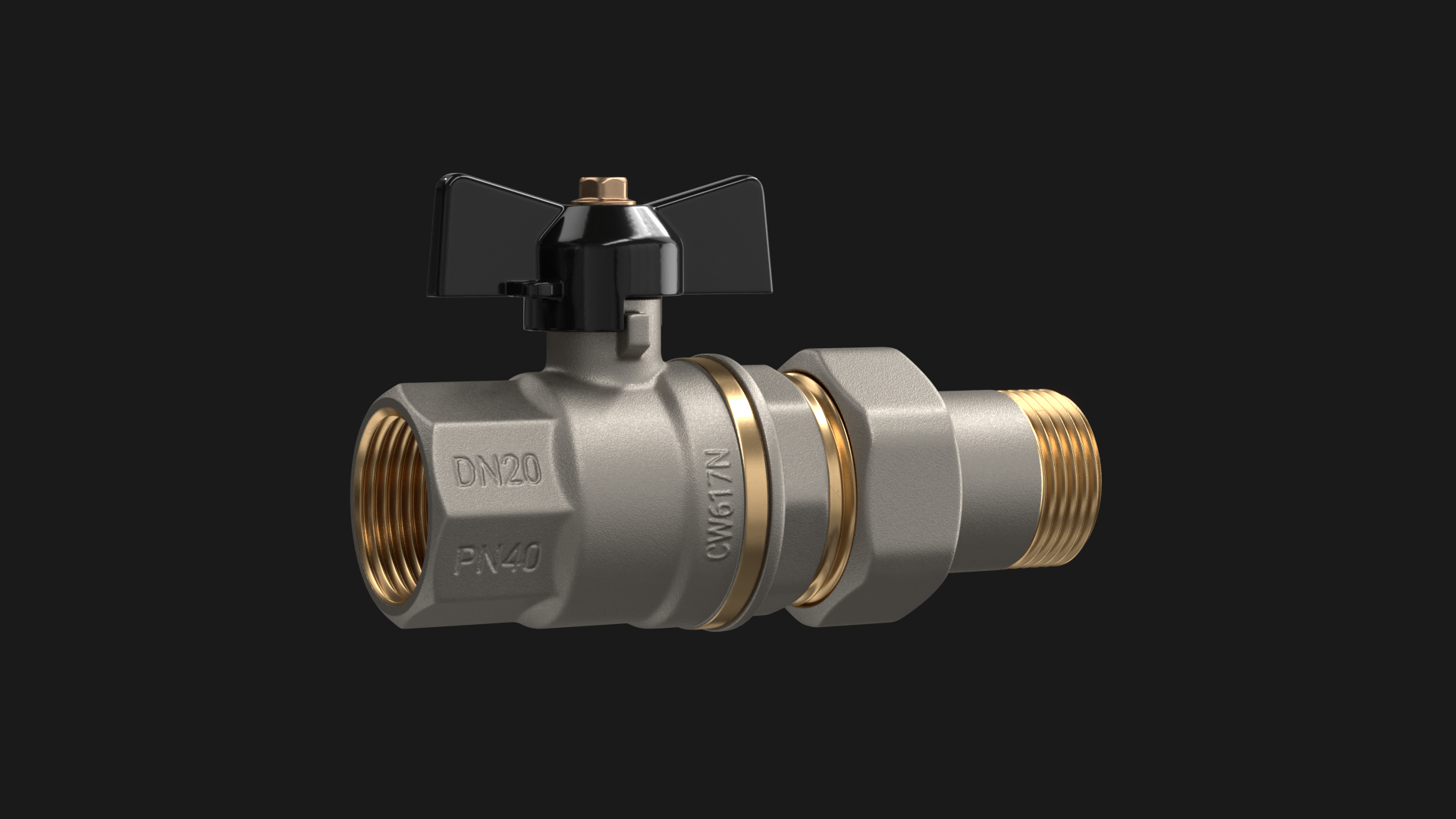 Ball Valve With Coupling Nut DN20 3D Model - TurboSquid 2017894