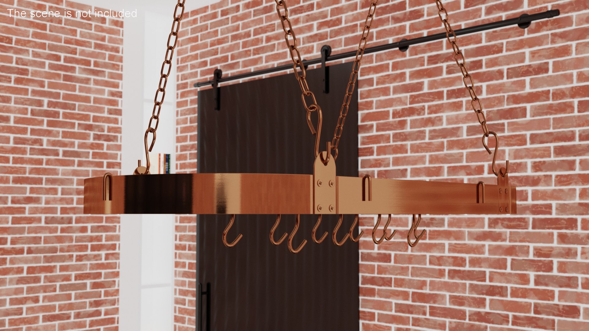3D Model Chain Suspended Hanging Pot Rack Copper - TurboSquid 2154595