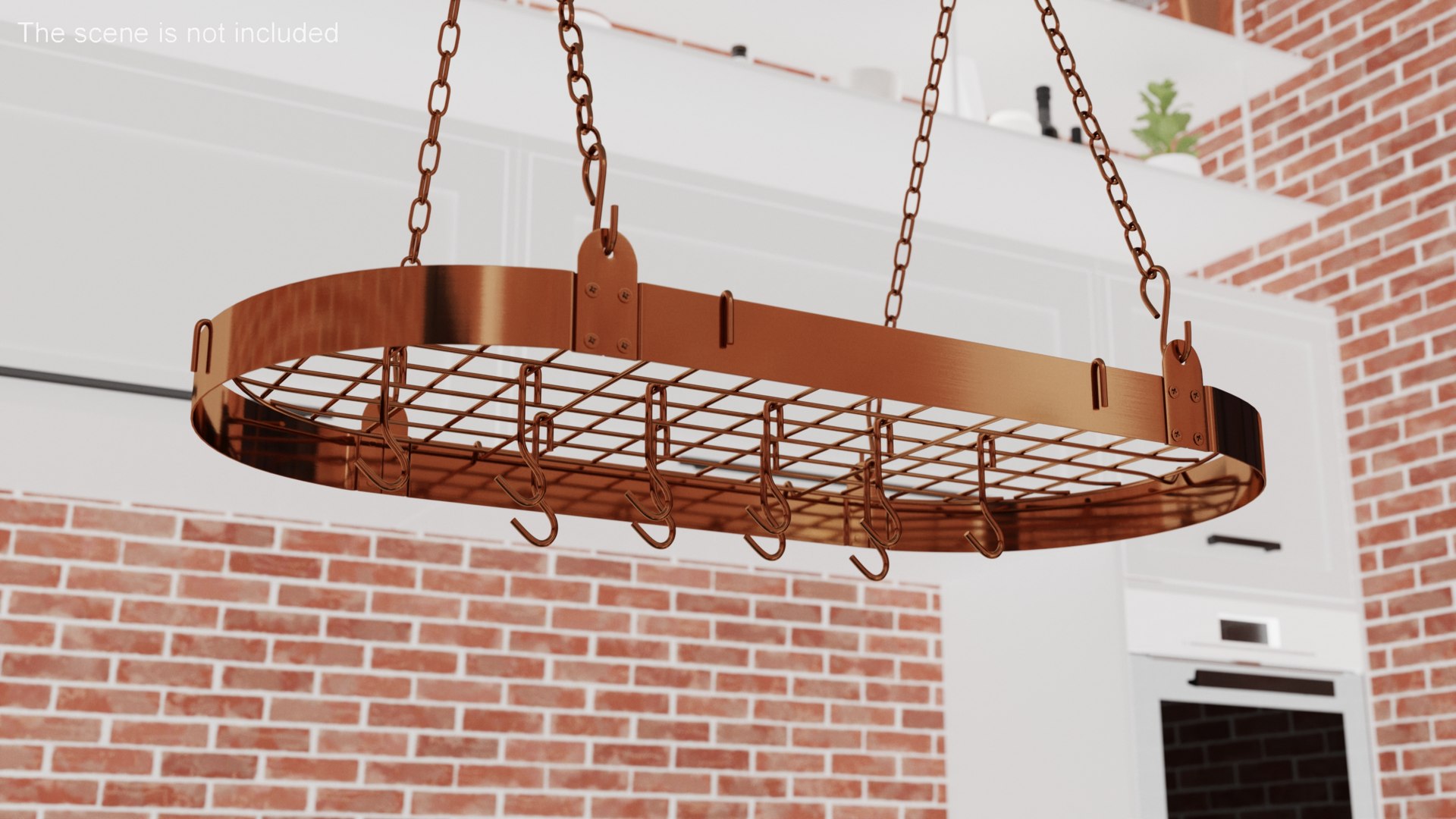 3D Model Chain Suspended Hanging Pot Rack Copper - TurboSquid 2154595