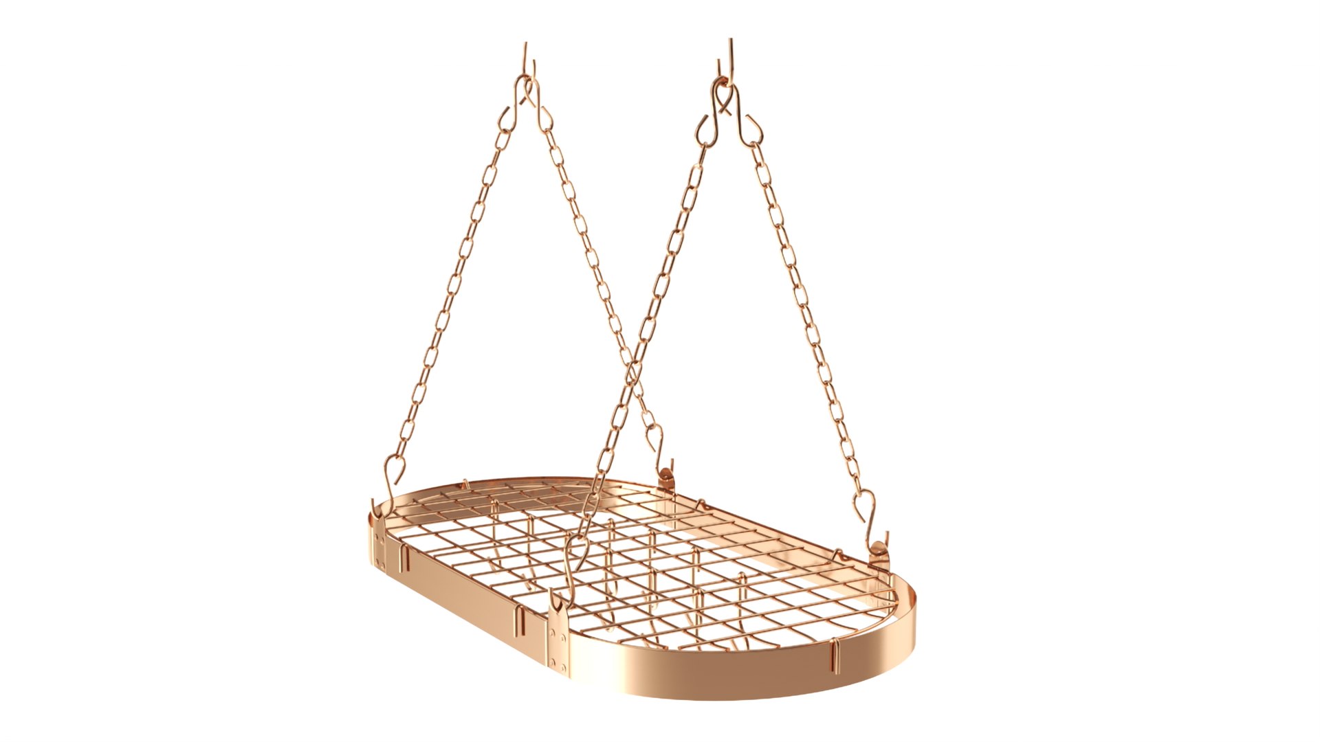 3D Model Chain Suspended Hanging Pot Rack Copper - TurboSquid 2154595