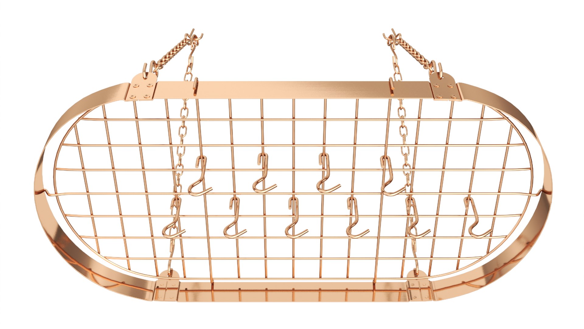 3D Model Chain Suspended Hanging Pot Rack Copper - TurboSquid 2154595