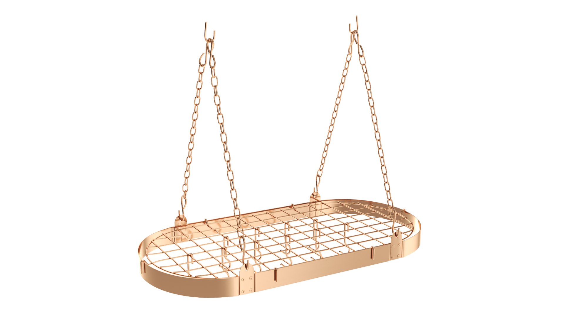 3D model Chain Suspended Hanging Pot Rack Copper - TurboSquid 2154595