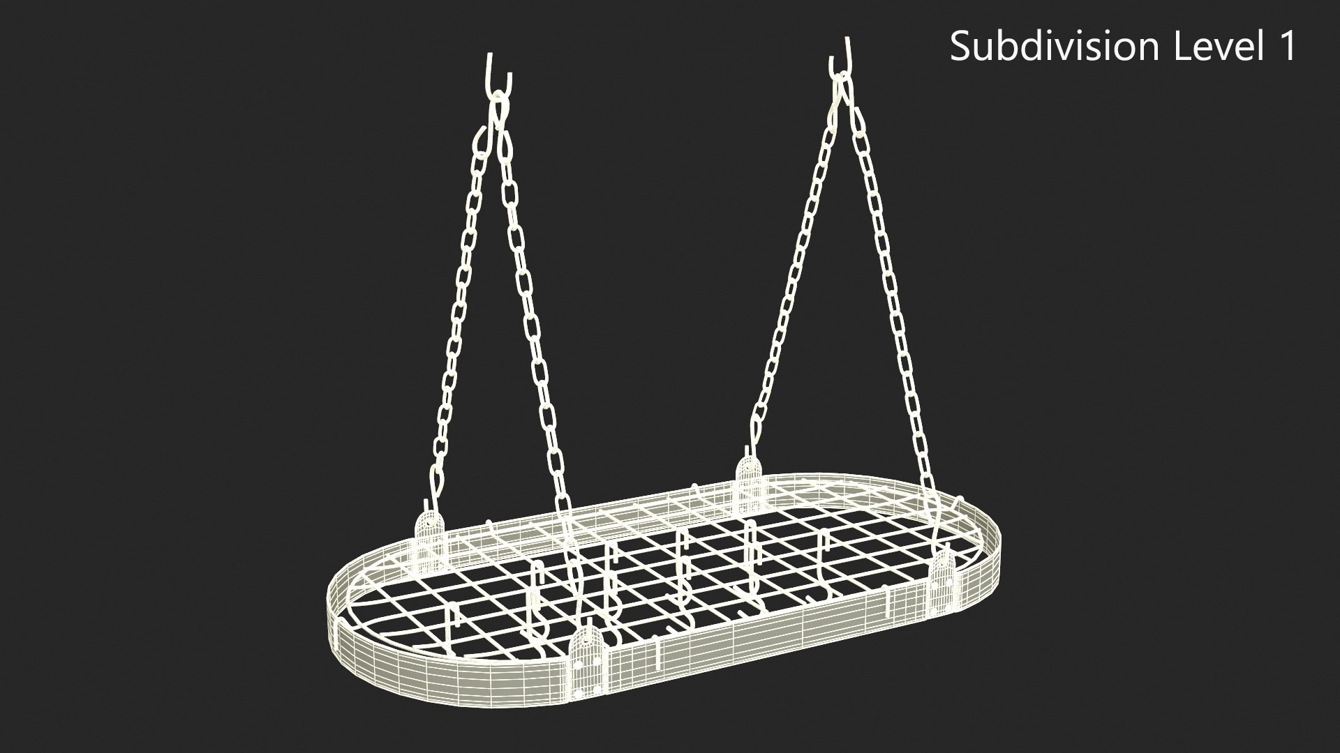 3D Model Chain Suspended Hanging Pot Rack Copper - TurboSquid 2154595