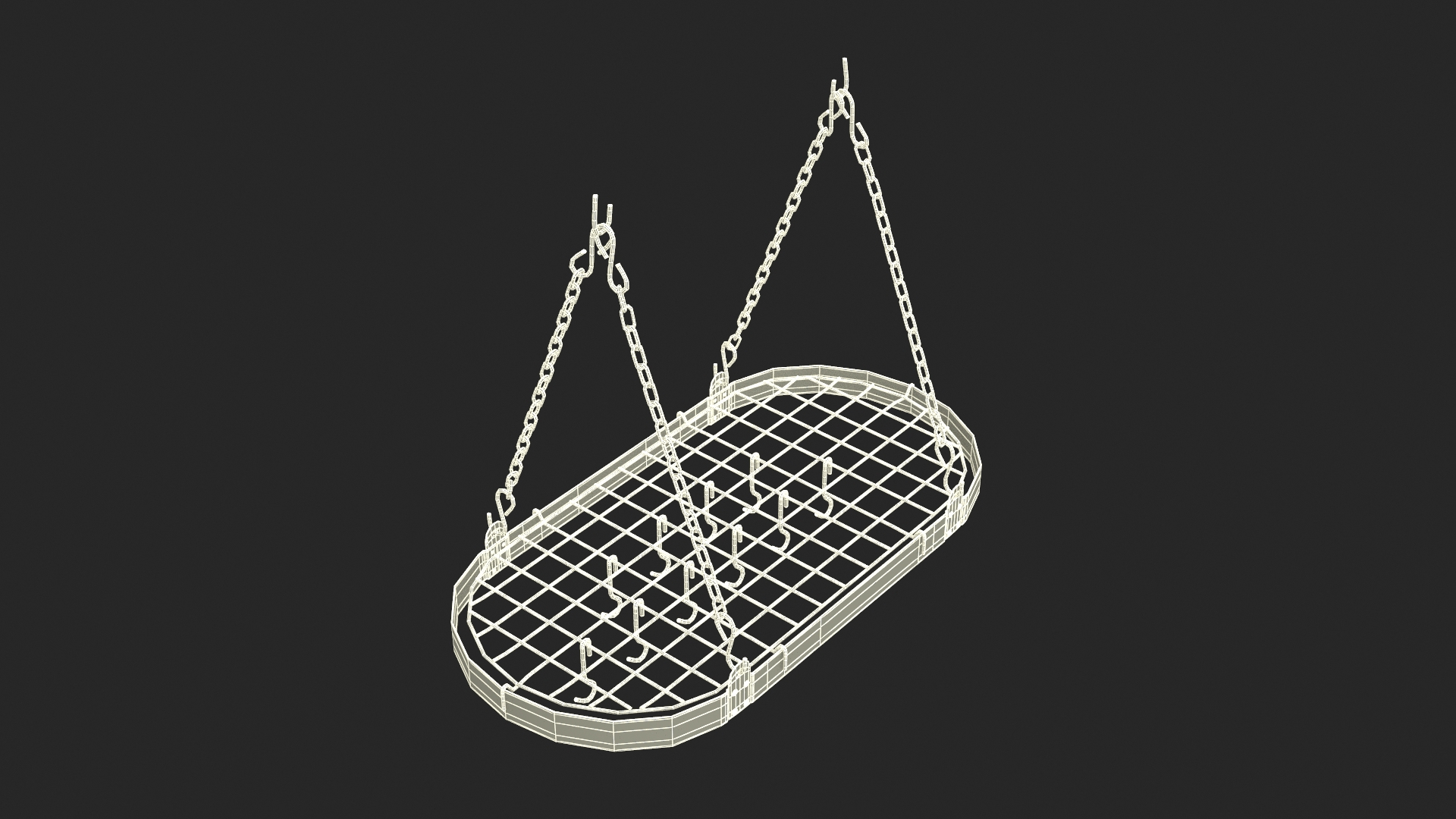 3D Model Chain Suspended Hanging Pot Rack Copper - TurboSquid 2154595