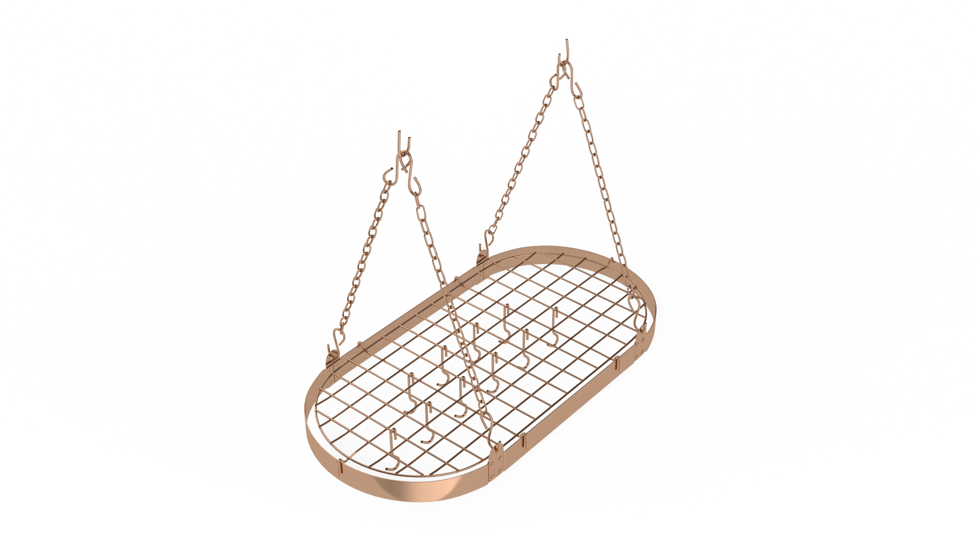 3D Model Chain Suspended Hanging Pot Rack Copper - TurboSquid 2154595