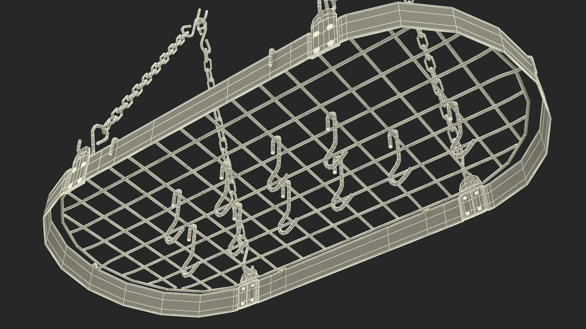 3D Model Chain Suspended Hanging Pot Rack Copper - TurboSquid 2154595