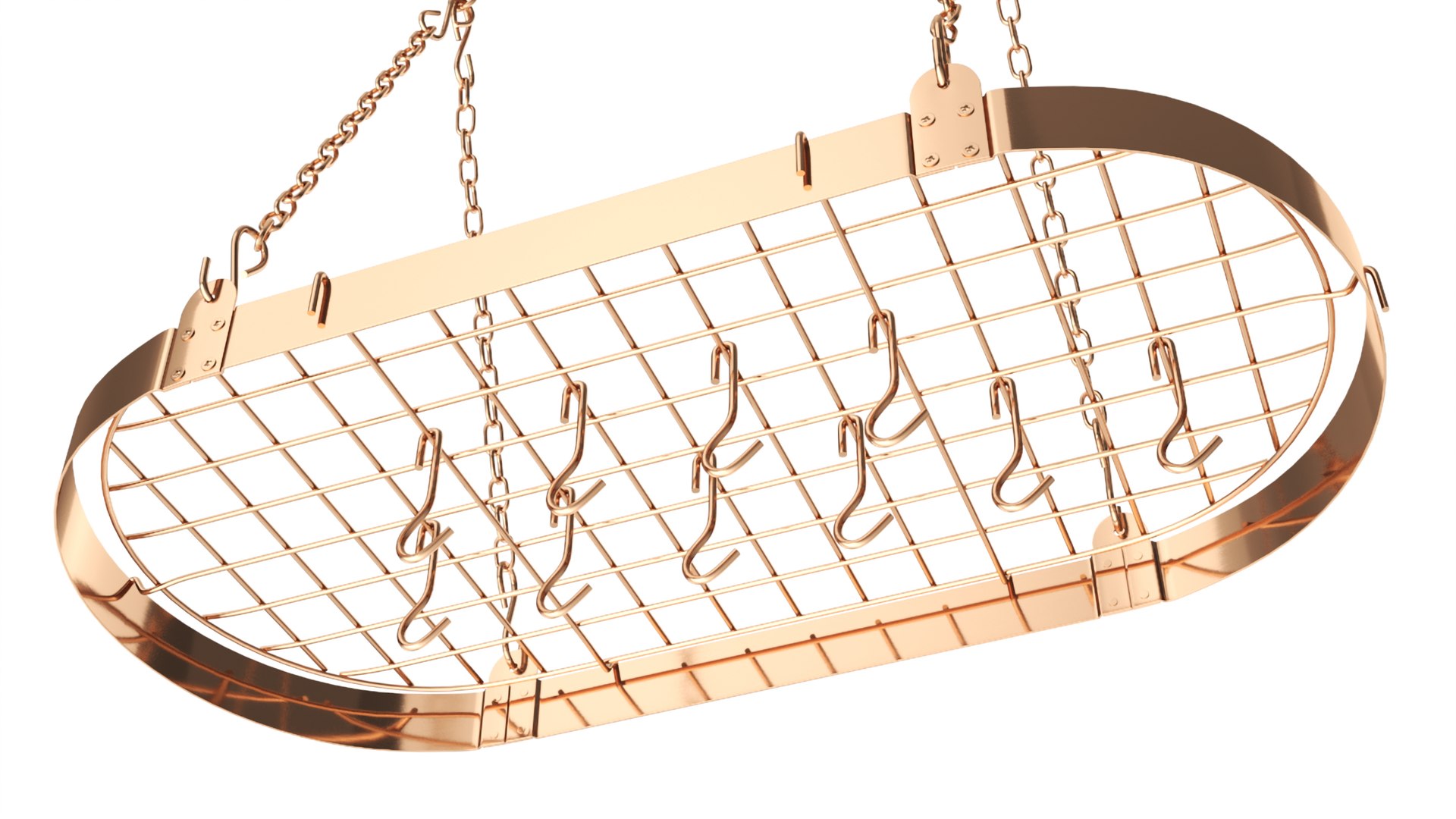 3D Model Chain Suspended Hanging Pot Rack Copper - TurboSquid 2154595